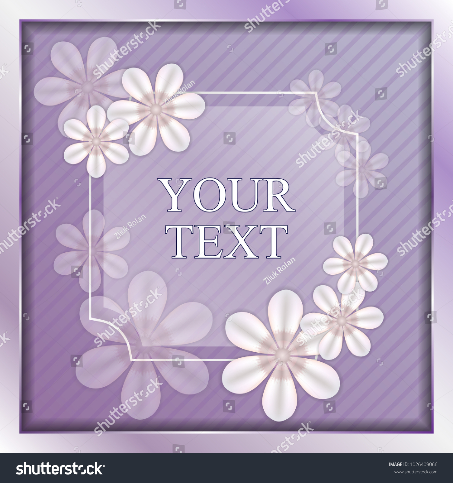 Vector Violet Backgroundwhite Frame Flowers Stock Vector (Royalty Free ...