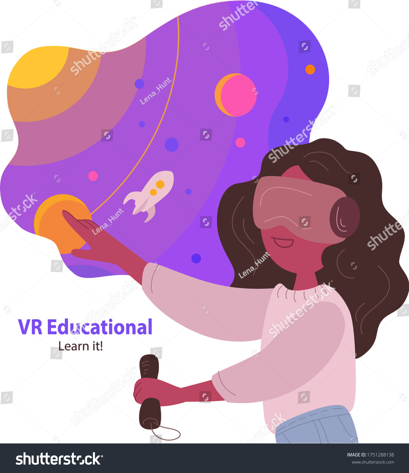 Virtual Reality Virtual Reality Learning Concept Stock Vector (Royalty ...
