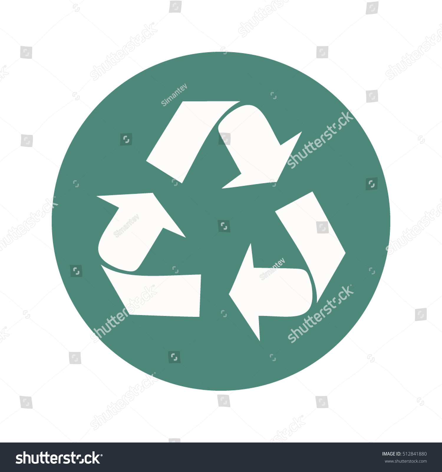 Waste Processing Icon Bio Symbol Flat: vector de stock (libre de ...