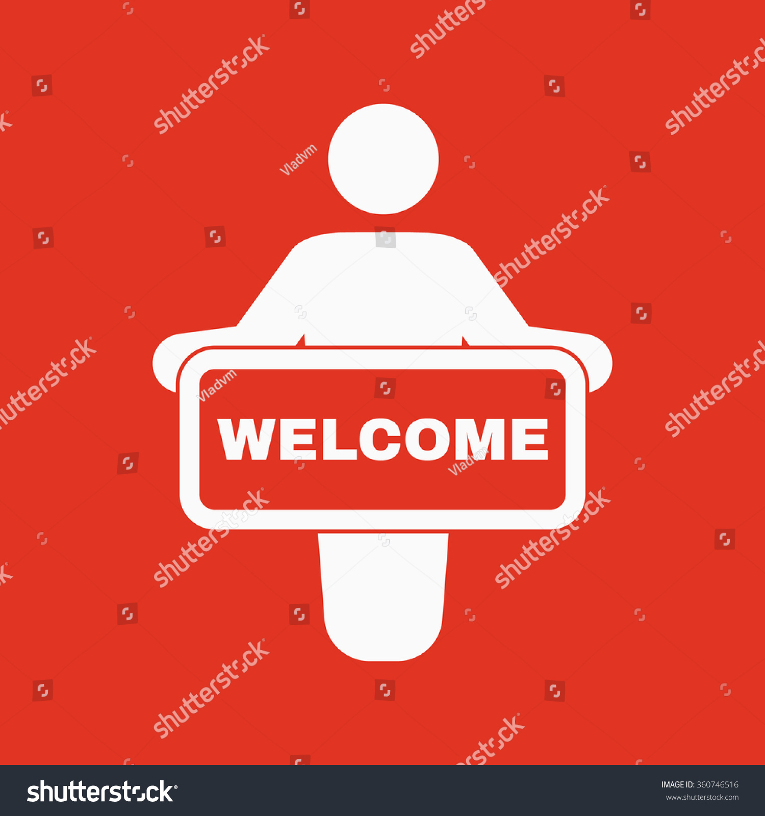 Welcom Icon Invite Symbol Flat Vector: vector de stock (libre de ...