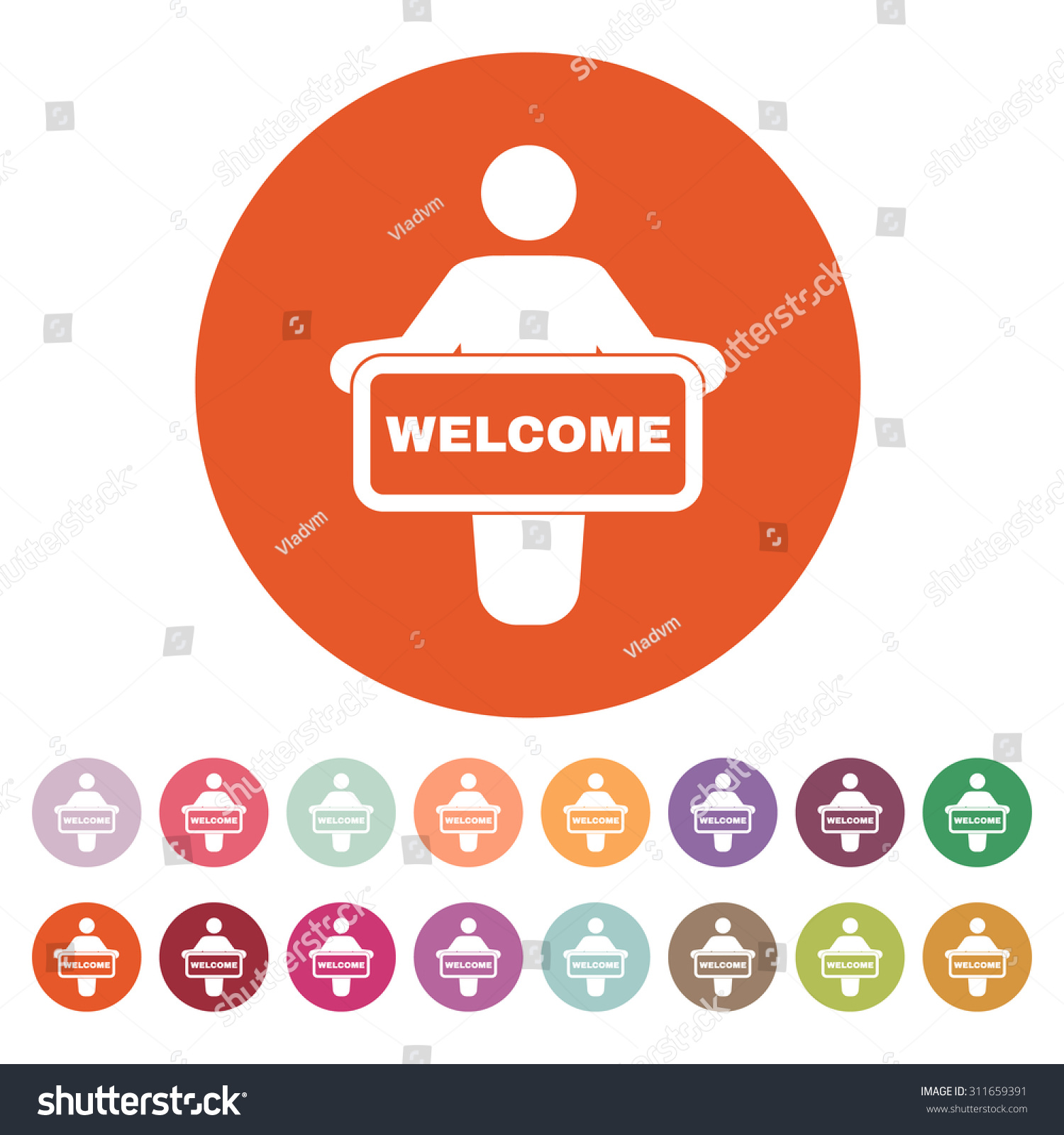 Welcom Icon Invite Symbol Flat Vector Stock Vector 311659391 - Shutterstock