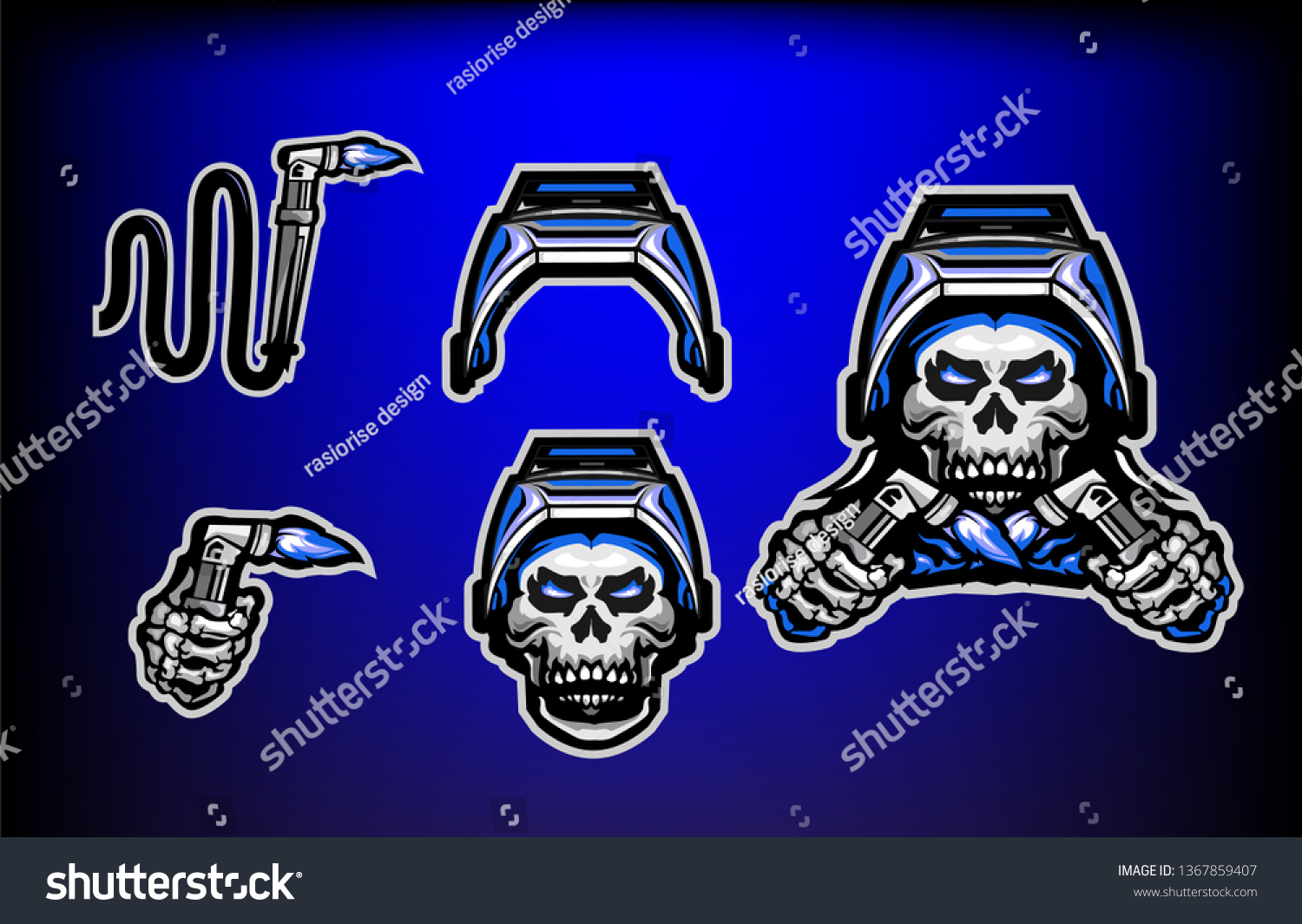 Welding Skull Set Vector Stock Vector (Royalty Free) 1367859407 ...