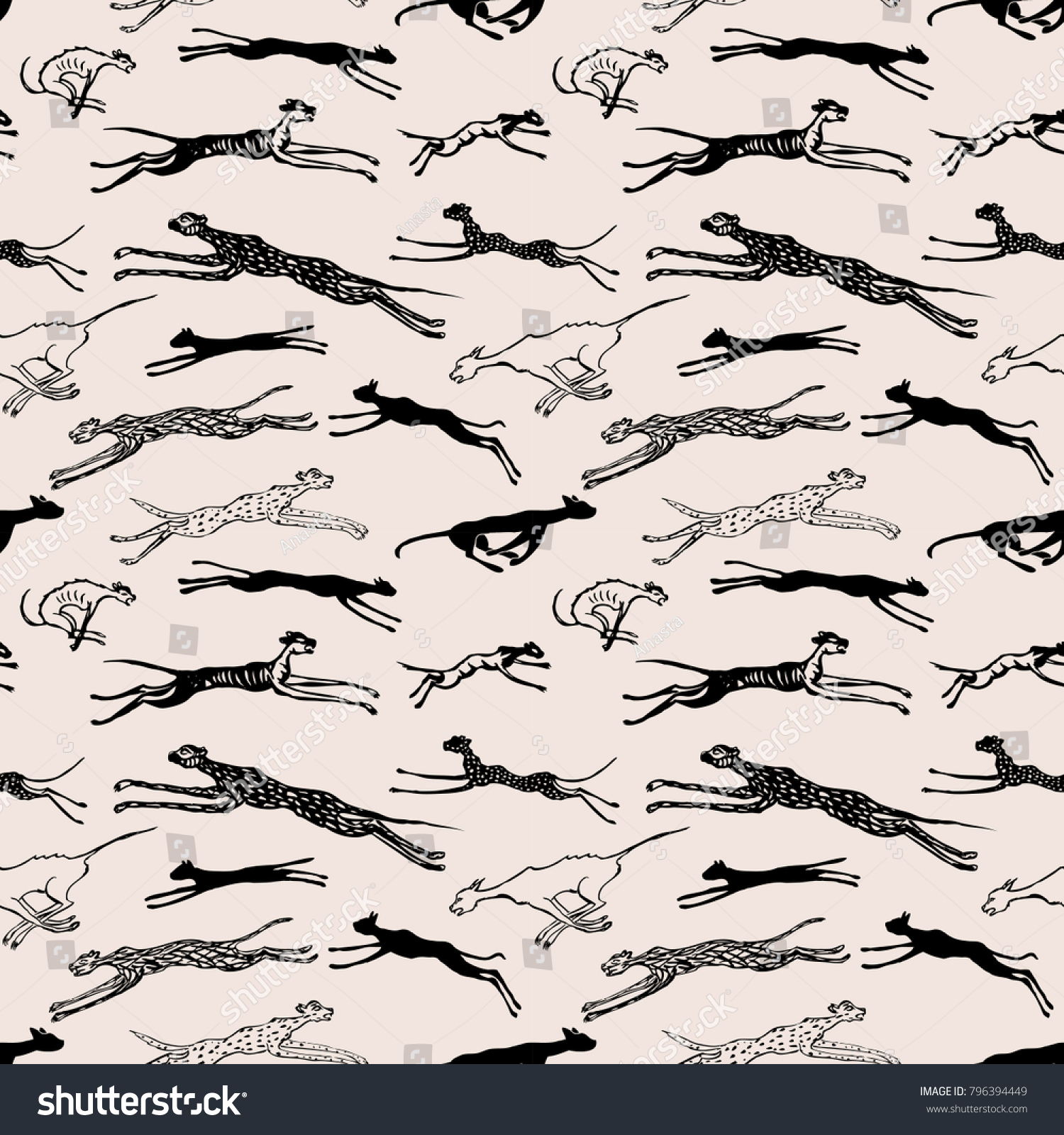 Wild Cats Running Stock Vector (Royalty Free) 796394449 | Shutterstock