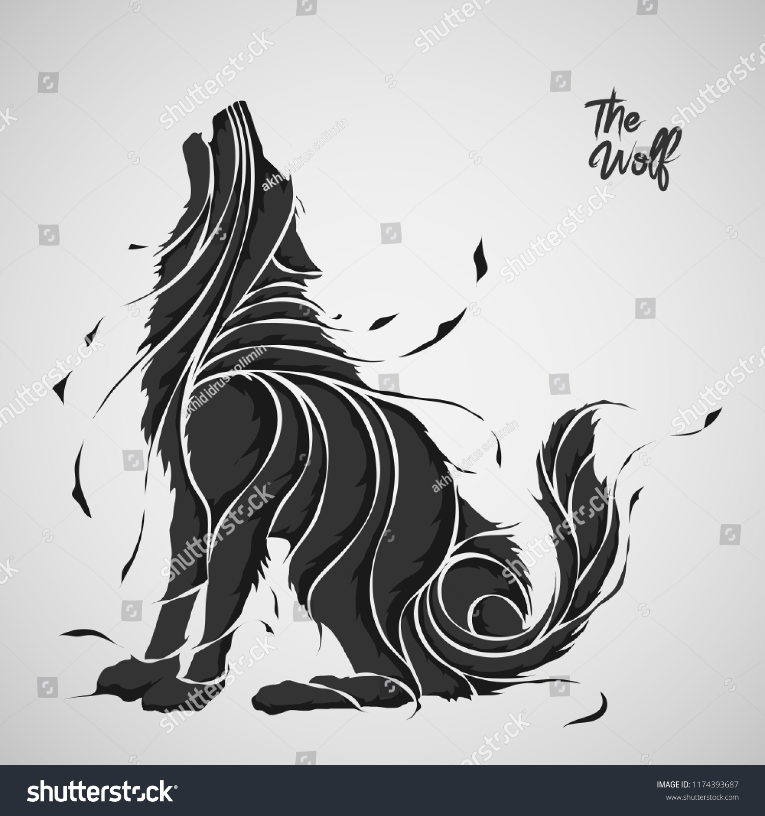 Wolf Splash Silhouette: vector de stock (libre de regalías) 1174393687 ...