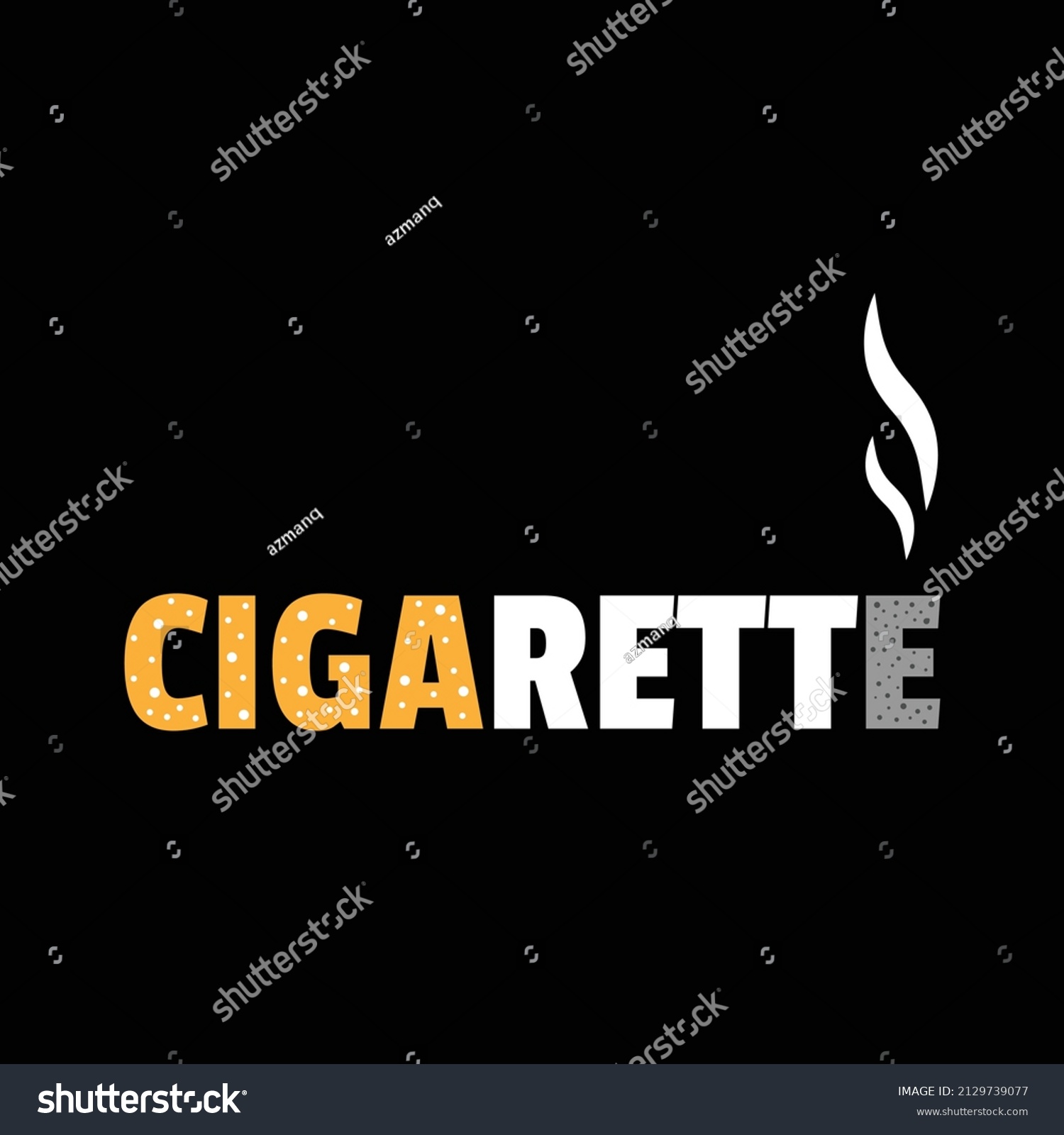 Word Cigarette Designed Creatively Visualize Burning Stock Vector ...