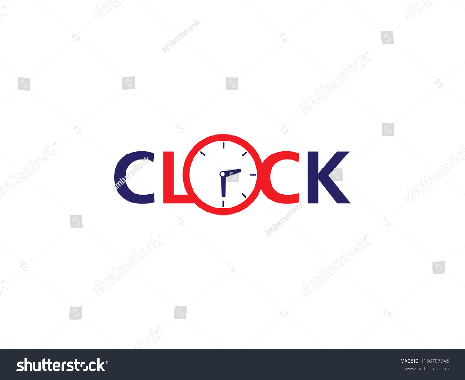 Word Clock Clock Symbol Design Logo Stock Vector (Royalty Free ...