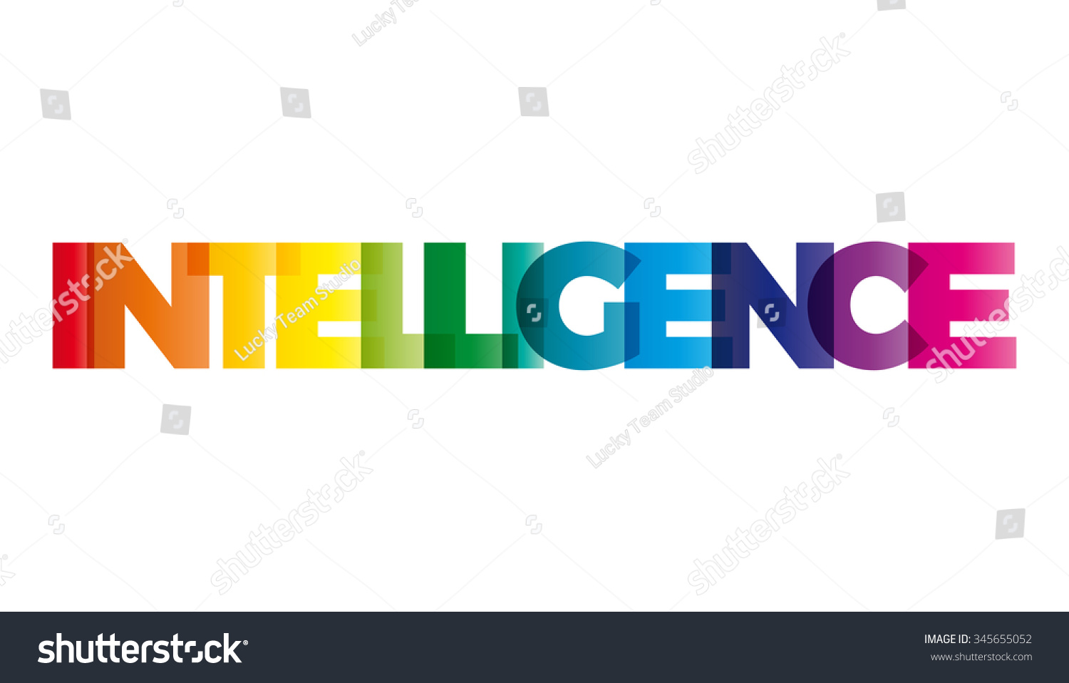 Word Intelligence Vector Banner Text Colored Stock Vector (Royalty Free ...