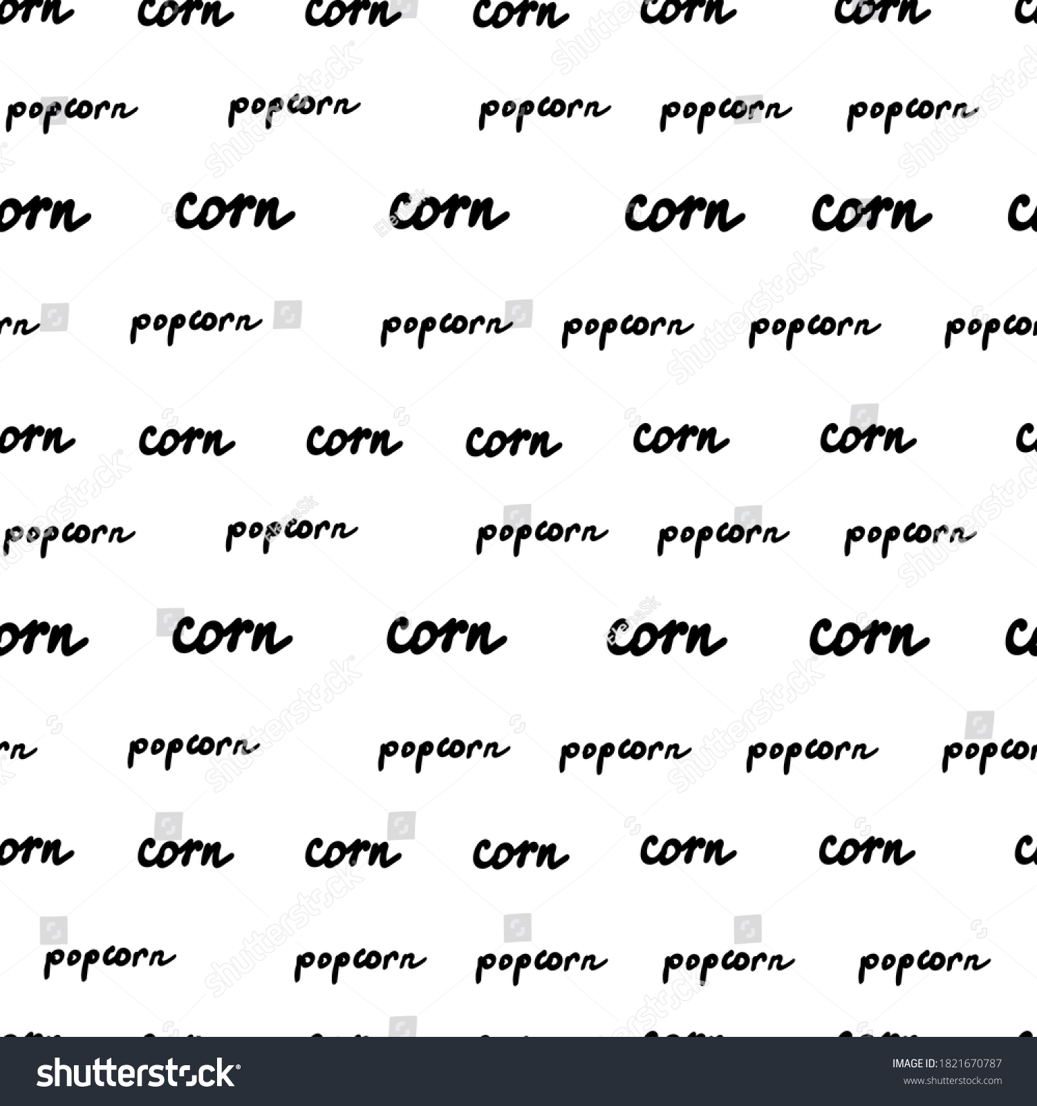 Written Word Corn Popcorn Vector Seamless Stock Vector (Royalty Free ...