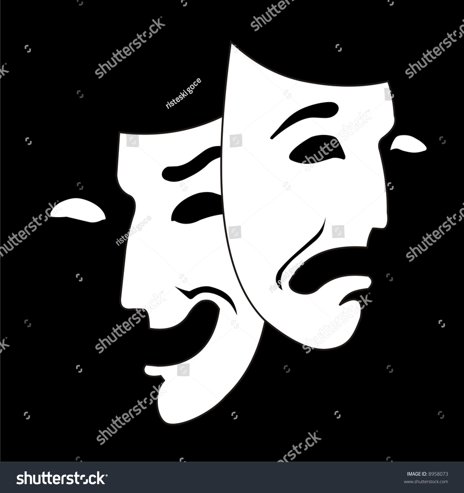 Theater Mask Vector File Stock Vector (Royalty Free) 8958073 | Shutterstock