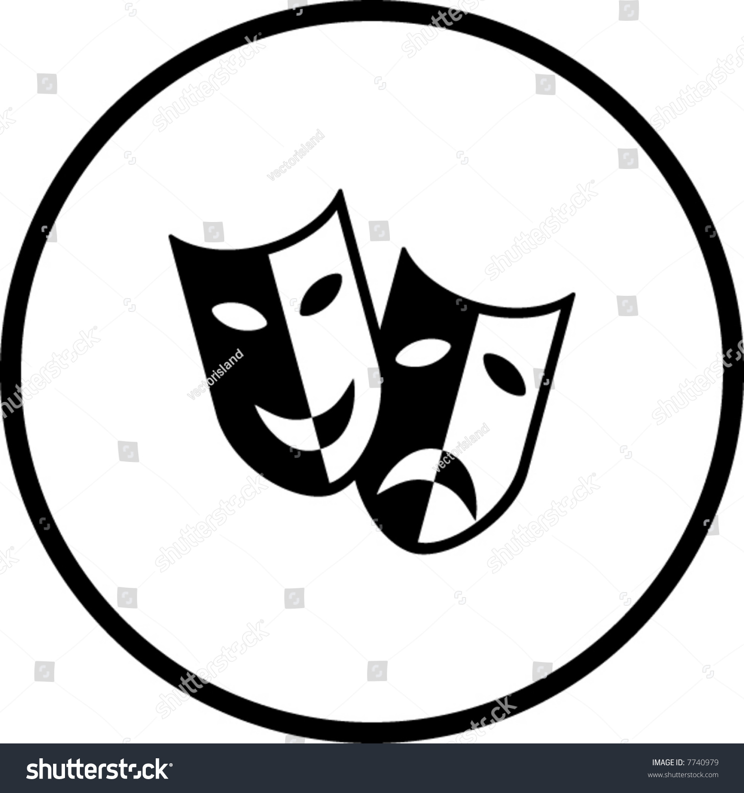 Theater Masks Symbol Stock Vector (Royalty Free) 7740979