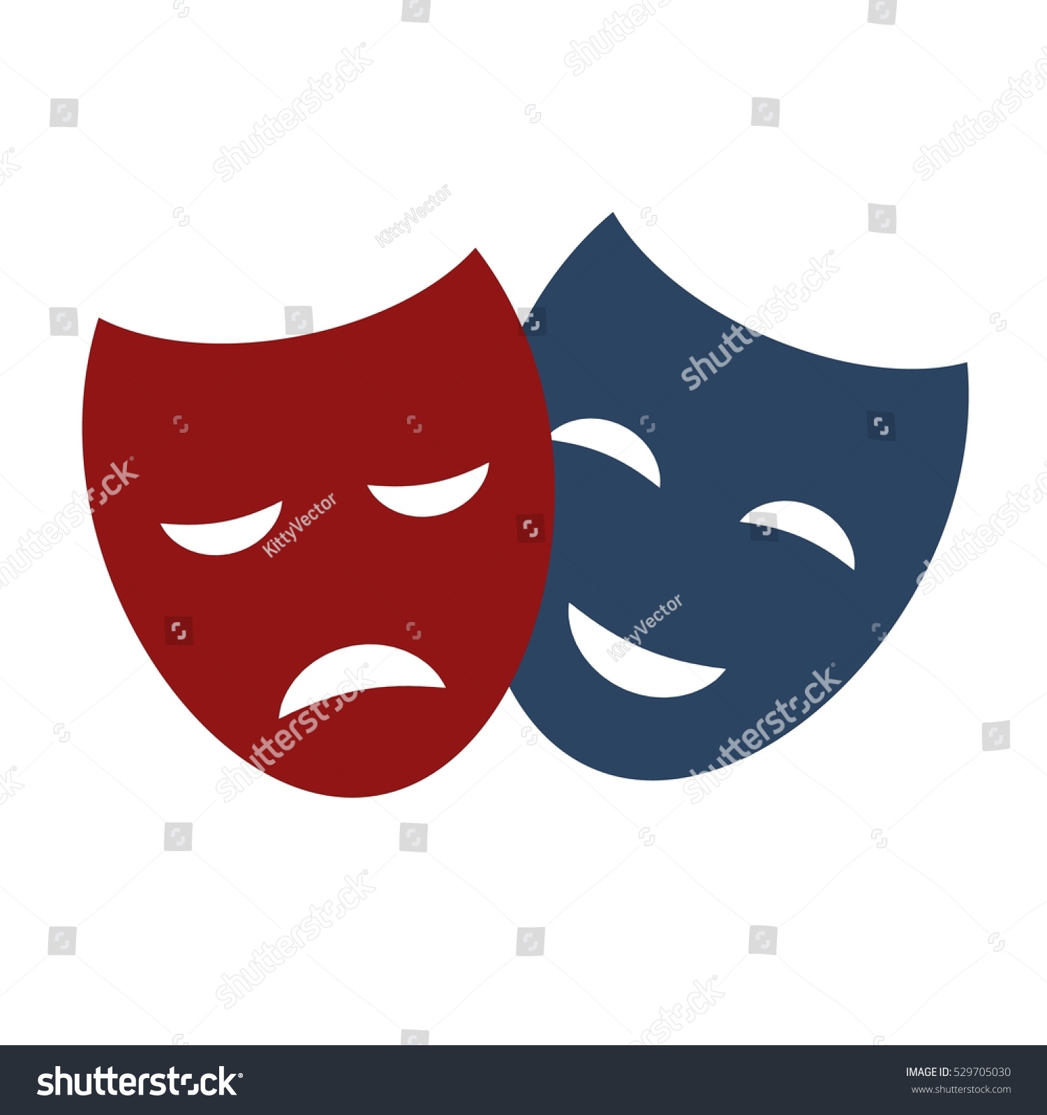 Theater Masks Vector Stock Vector (Royalty Free) 529705030 | Shutterstock