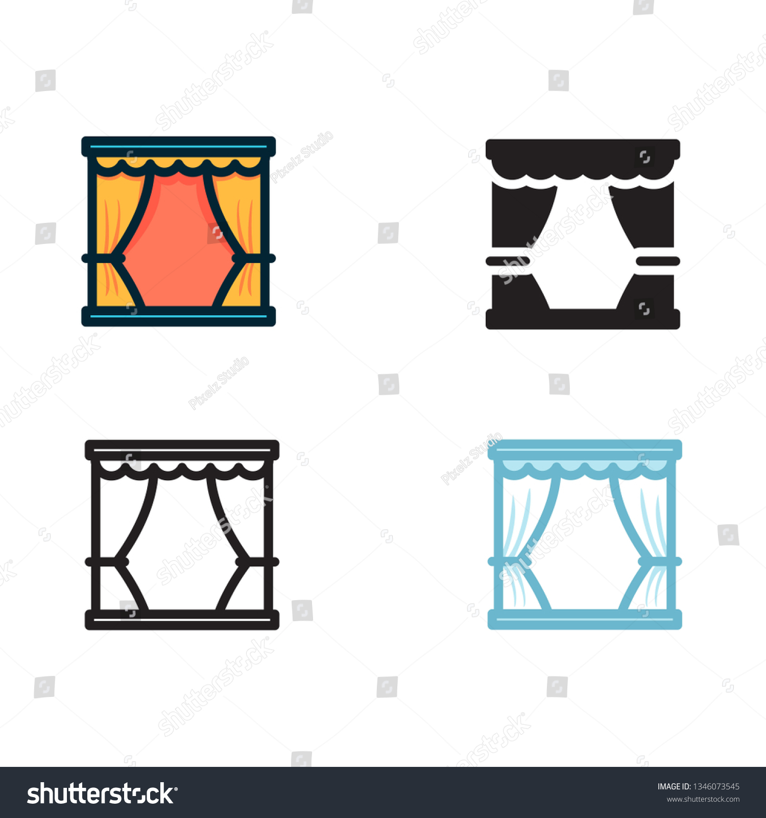 Theater Stage Icon Stage Stock Vector (Royalty Free) 1346073545 ...