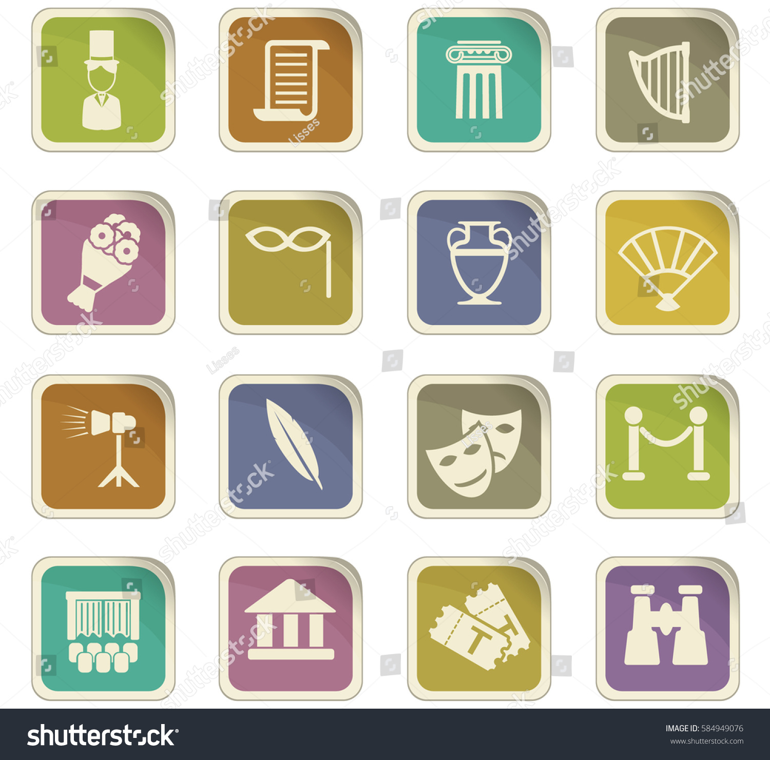Theater Vector Icons User Interface Design Stock Vector (Royalty Free ...
