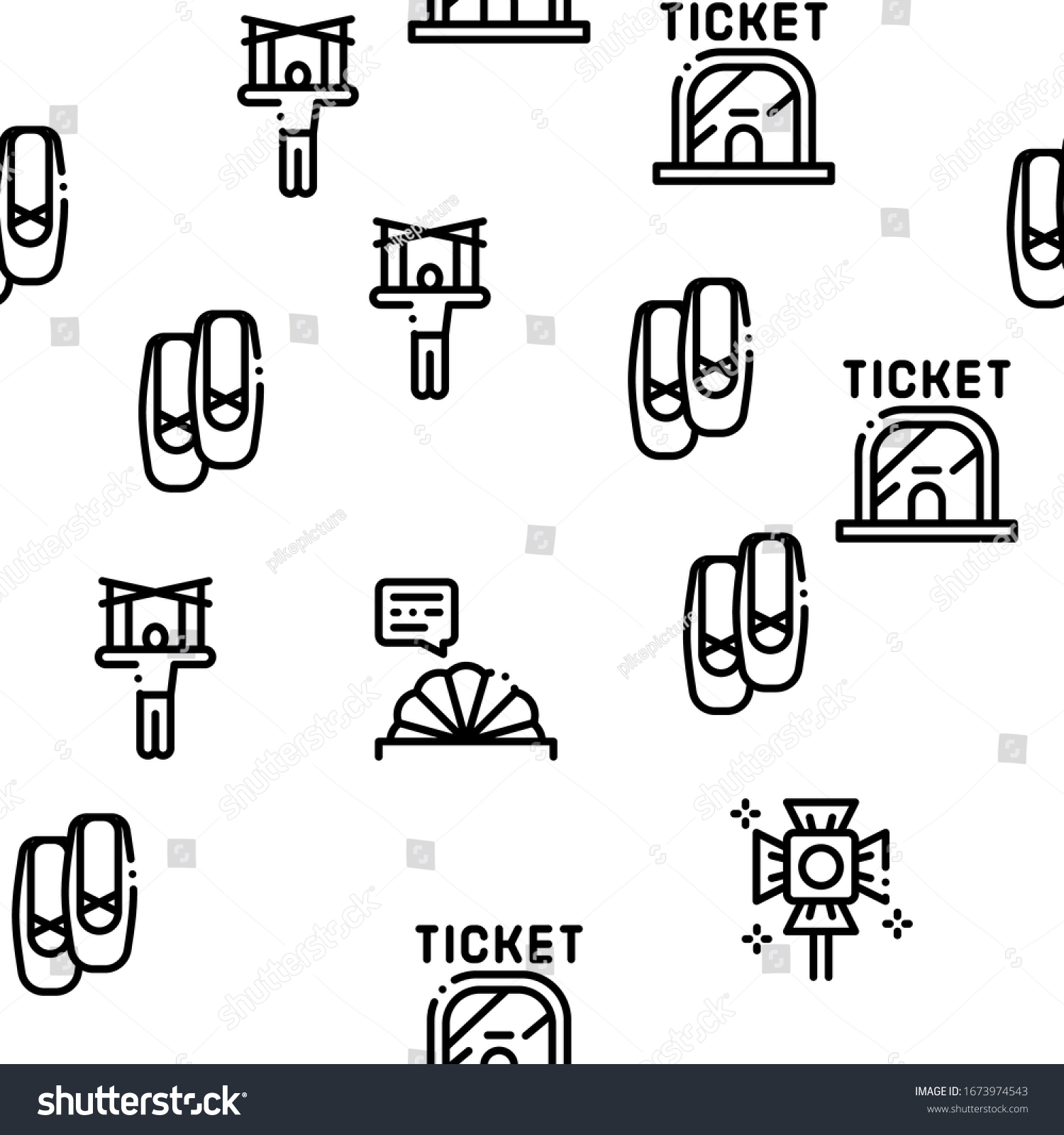 Theatre Equipment Seamless Pattern Vector Thin Stock Vector (Royalty ...