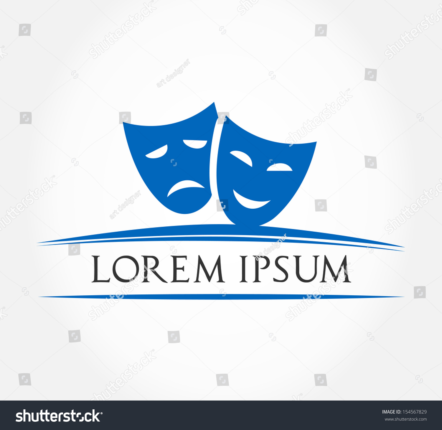 Theatrical Masks Symbol Vector Stock Vector (Royalty Free) 154567829 ...
