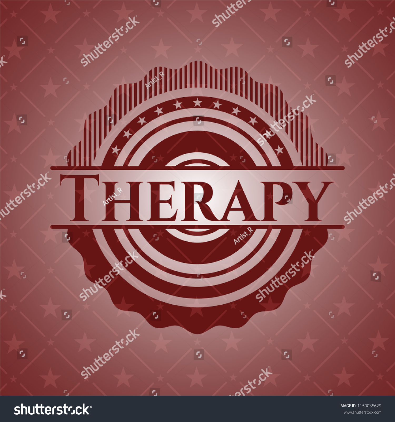 Therapy Badge Red Background Stock Vector (Royalty Free) 1150035629 ...