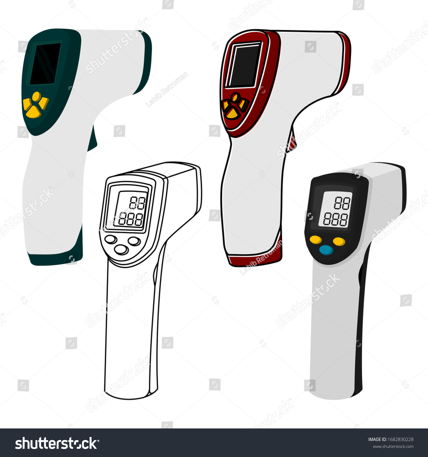 Thermal Meter Vector Illustration Set Template Stock Vector (Royalty ...