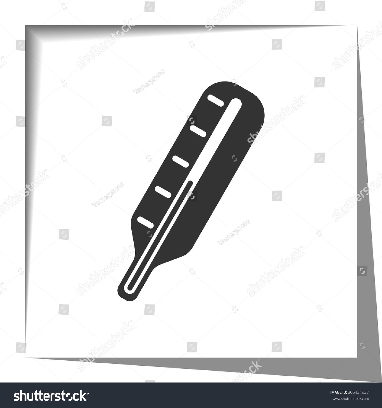 Thermometer Icon Cut Out Shadow Effect Stock Vector (Royalty Free ...