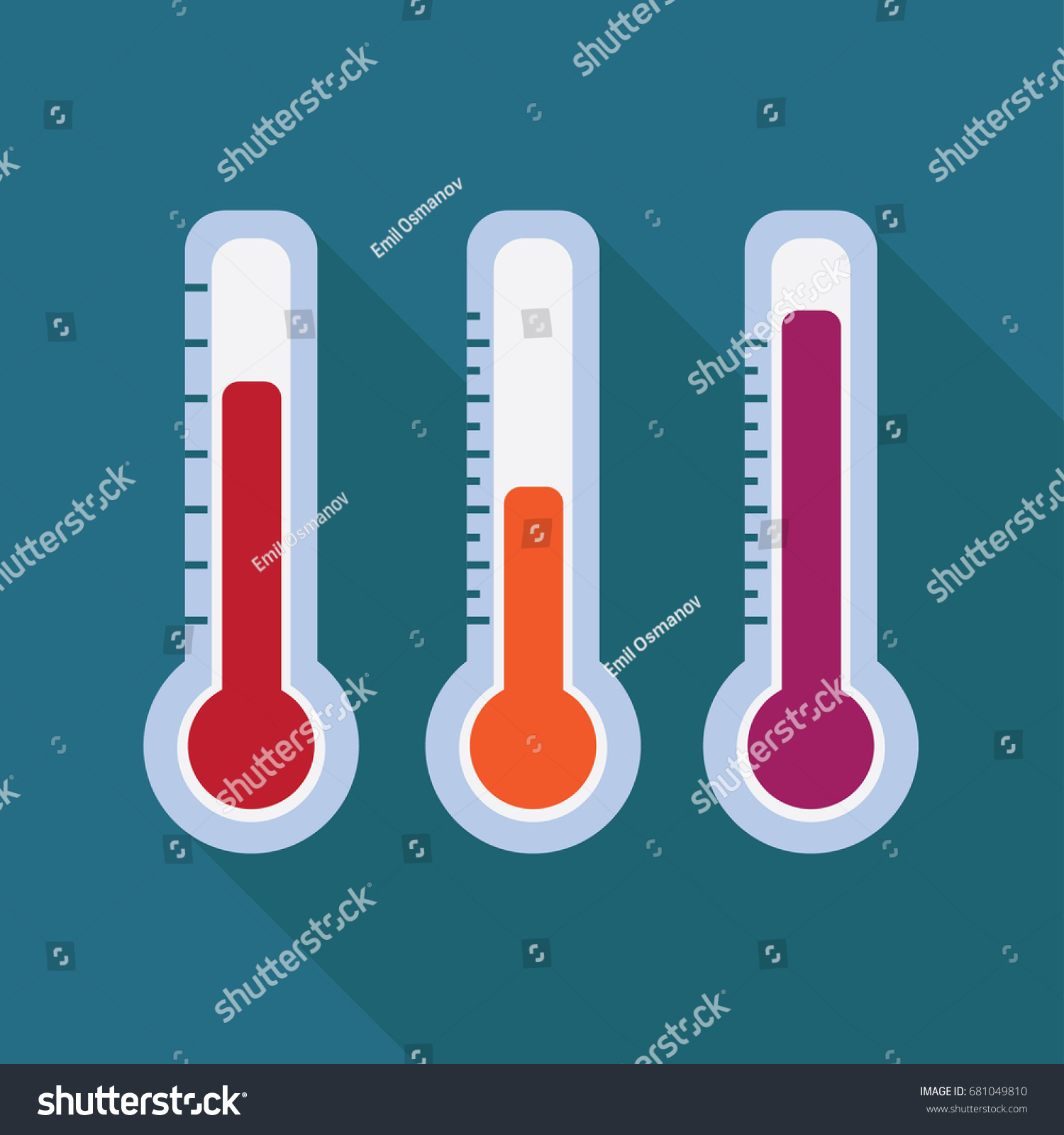 Thermometer Instruments Showing Pressure Temperature Scale Stock Vector ...