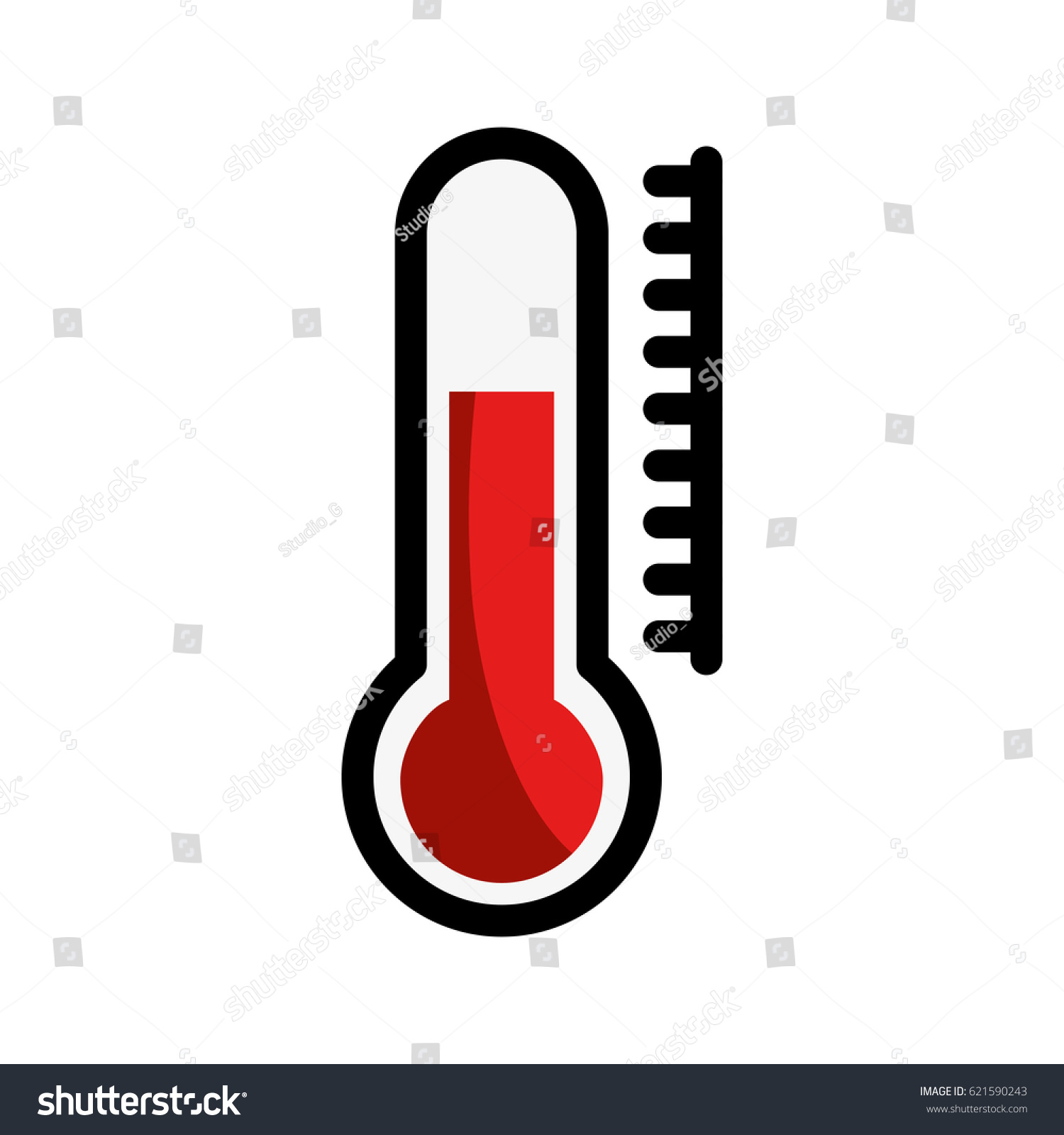 Thermometer Measure Temperature Icon: vector de stock (libre de ...