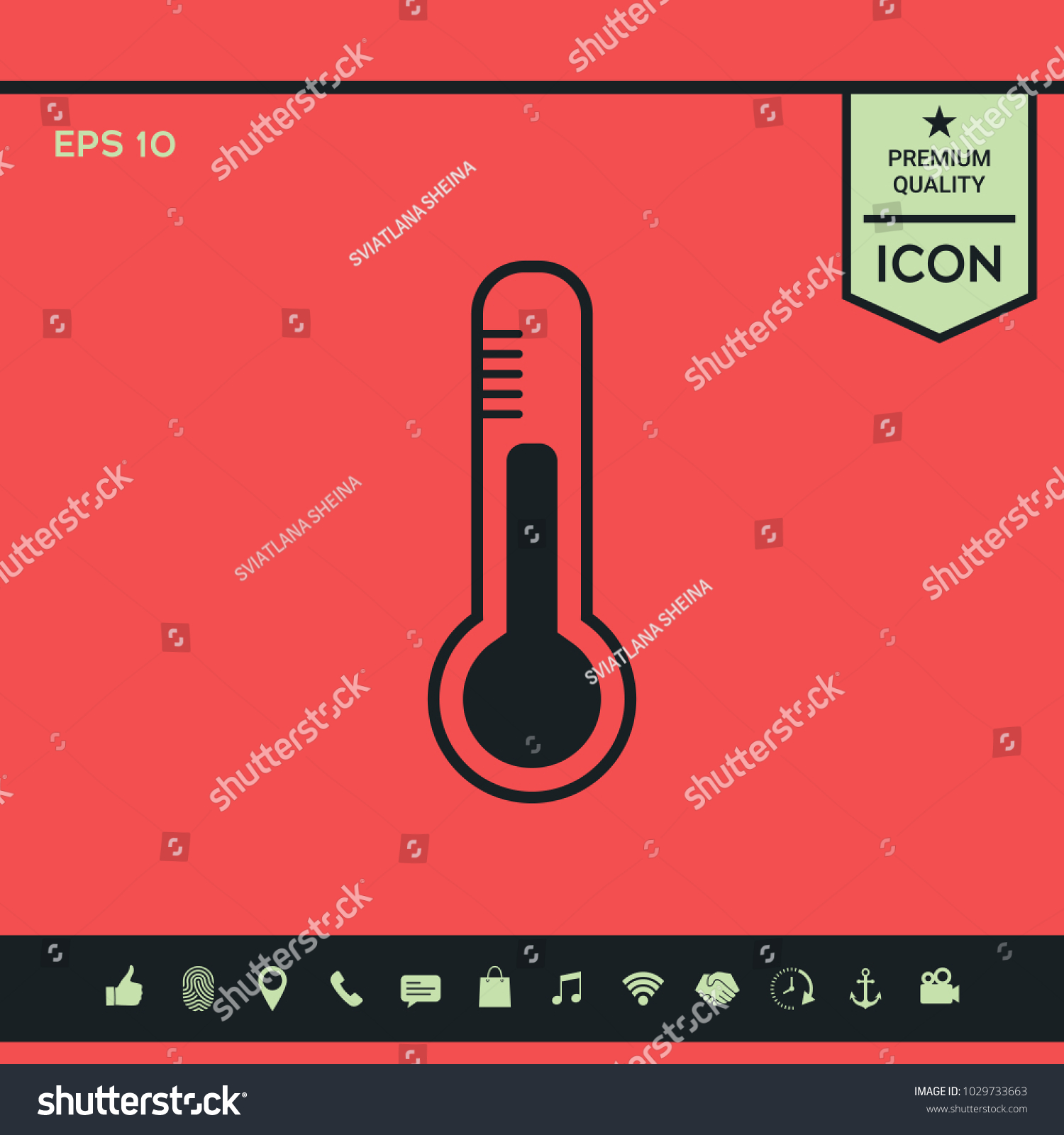 Thermometer Symbol Icon Stock Vector (Royalty Free) 1029733663 ...