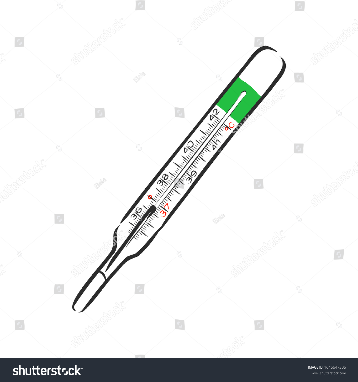 Thermometer Temperature Measuring Device Vector Sketch Stock Vector ...