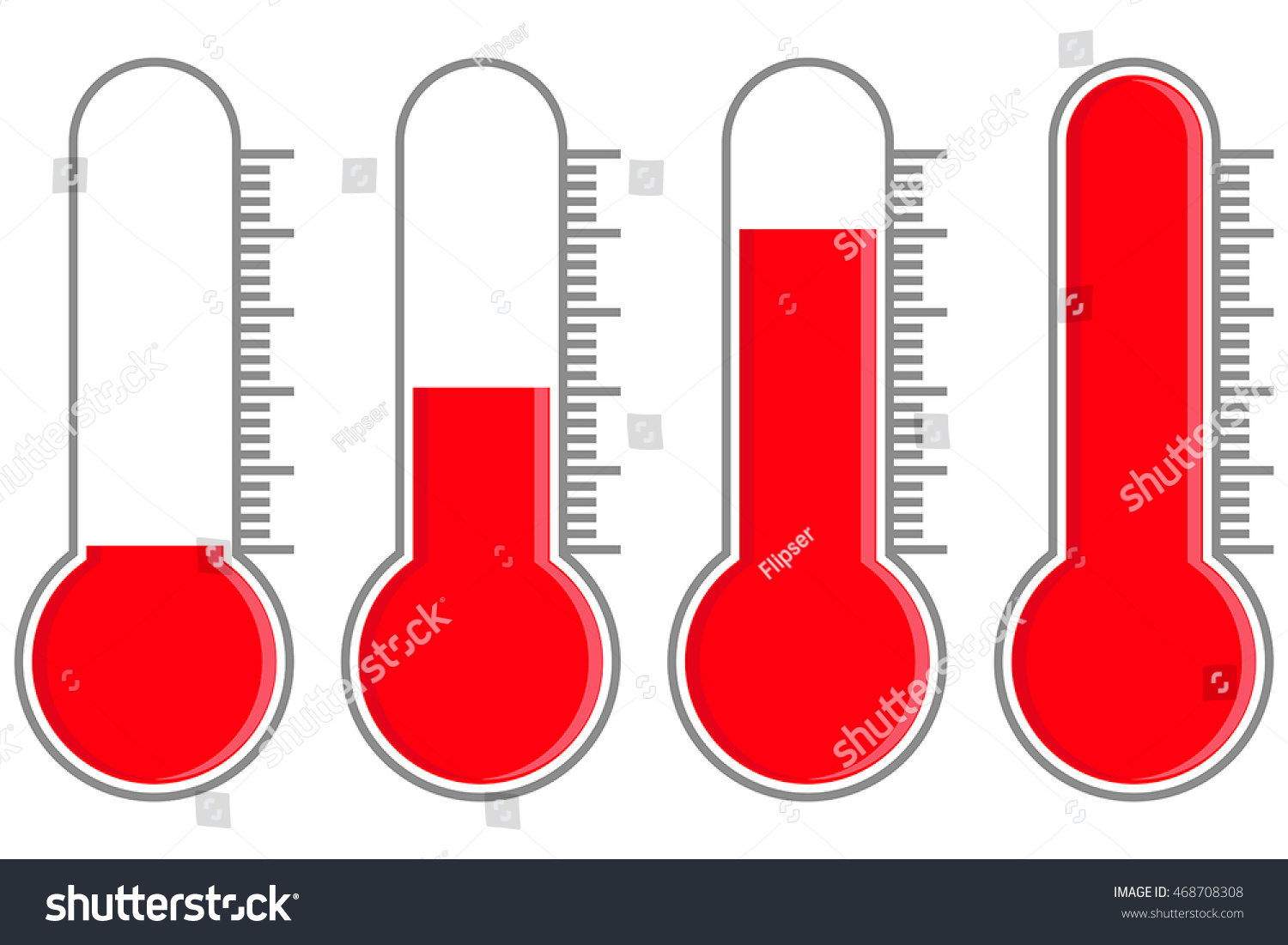 Thermometer Vertical Red Temperature Symbol Vector Stock Vector ...