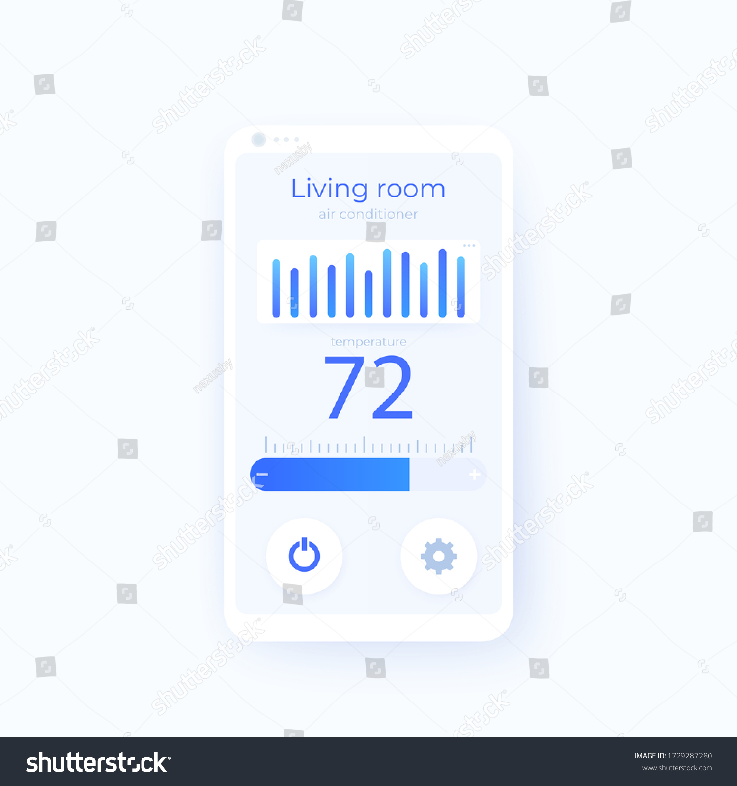 Thermostat App Mobile Ui Design Vector Stock Vector (Royalty Free ...