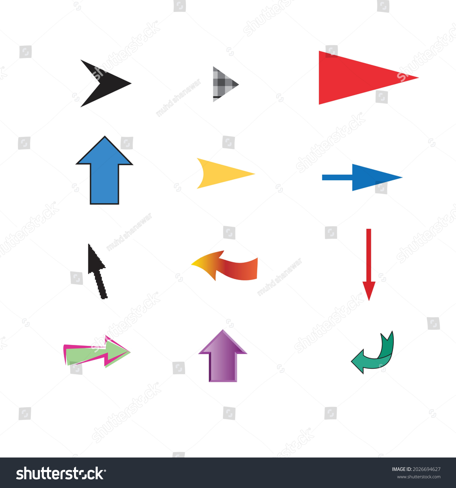 These Vector Multiple Arrows Designed Your Stock Vector (Royalty Free ...