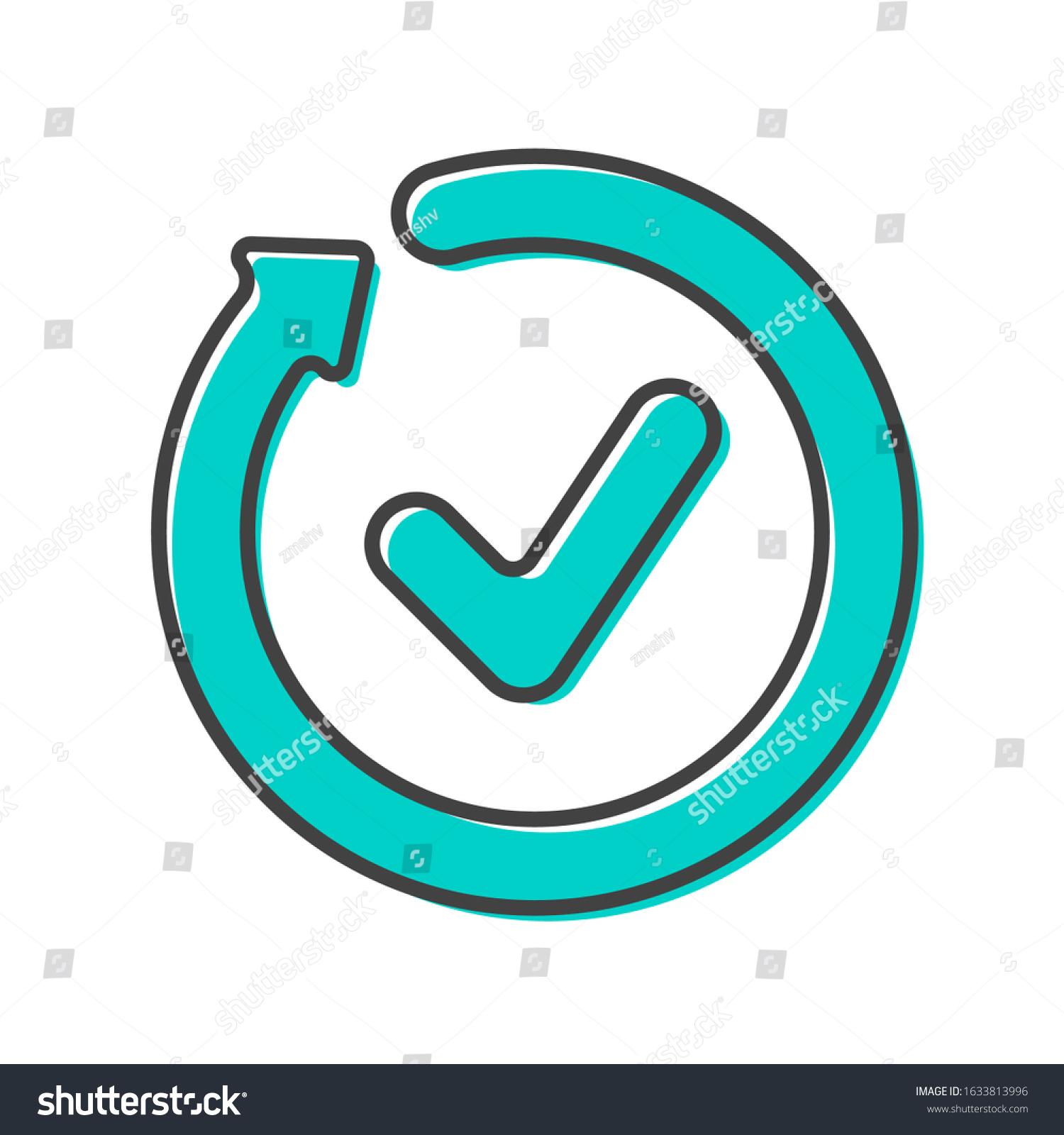 Thick Sign Ok Rounded Arrow Icon Stock Vector (Royalty Free) 1633813996 ...