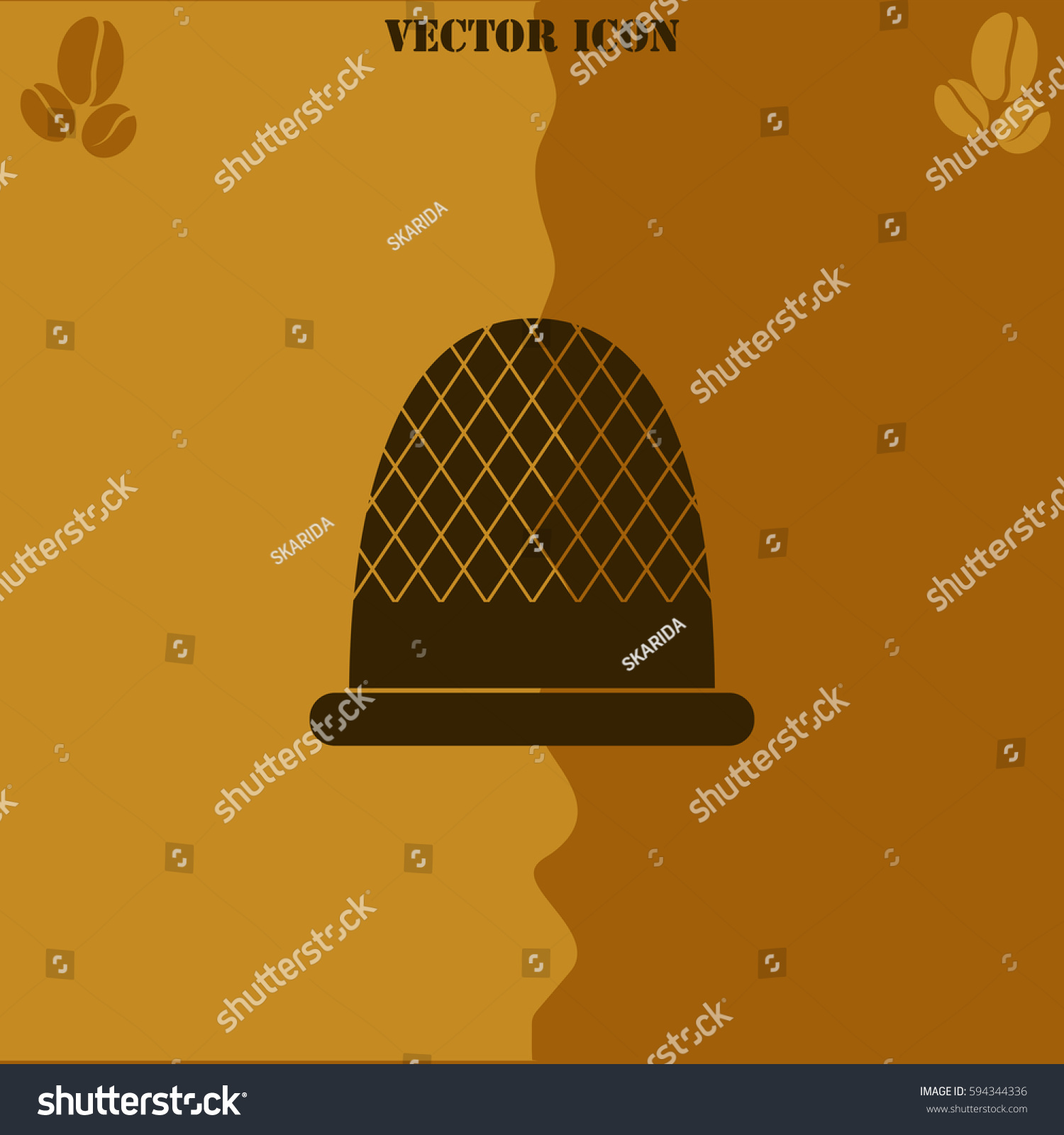 Thimble Vector Icon Coffee Symbol Background Stock Vector (Royalty Free ...