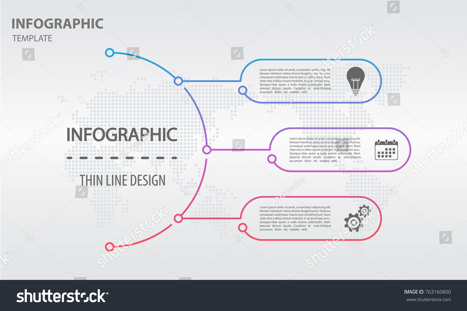 Thin Line Infographics Templete Circle 3 Stock Vector (Royalty Free ...