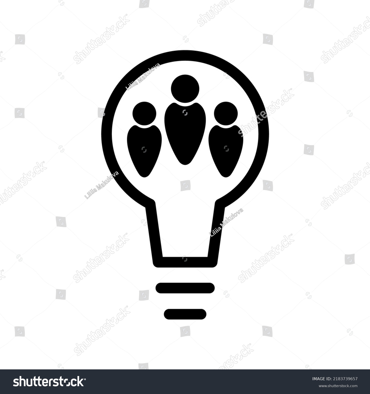 Thin Line Insight Icon Group People Stock Vector (Royalty Free ...