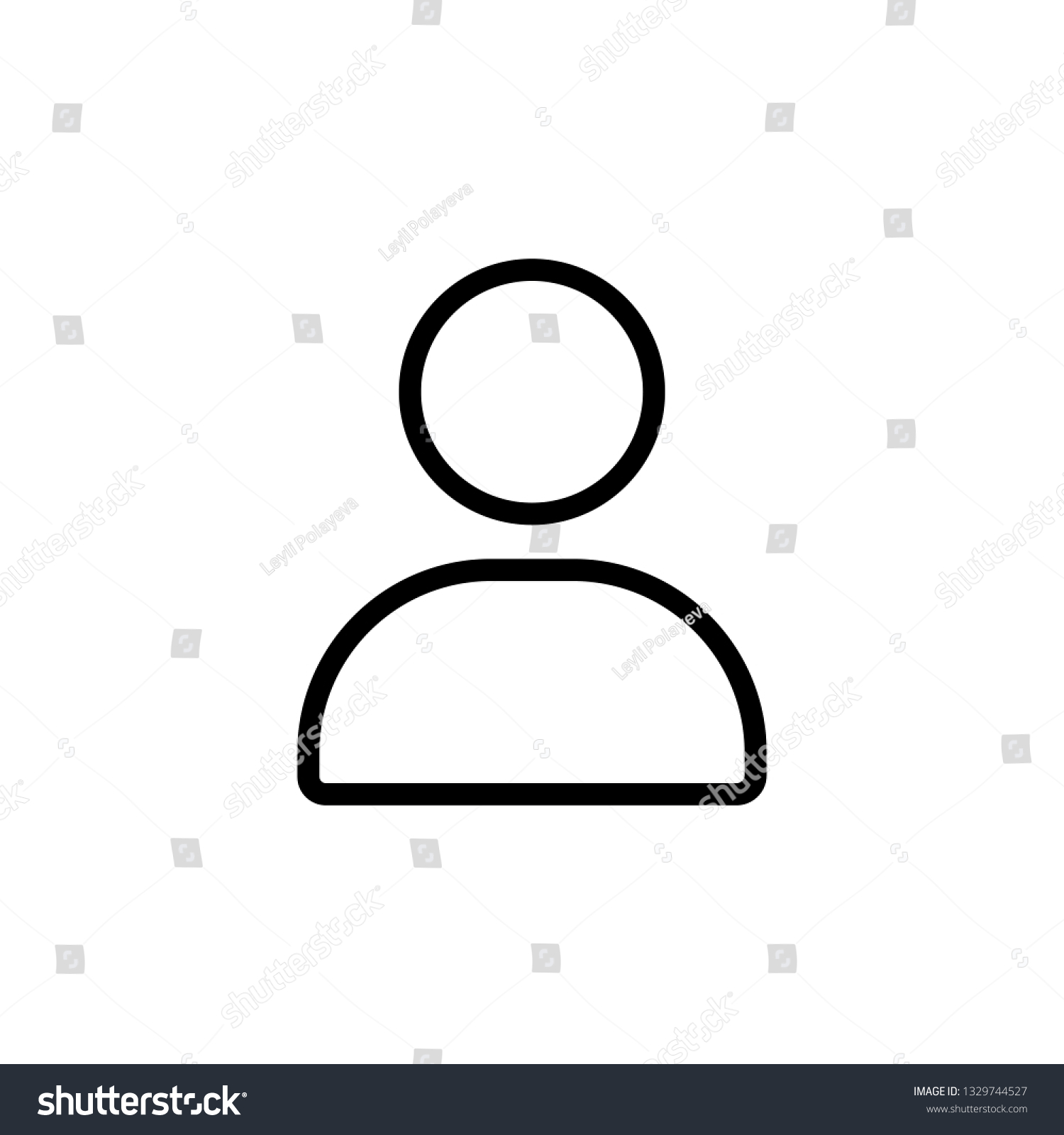 Thin Line User Icon On White: vetor stock (livre de direitos ...