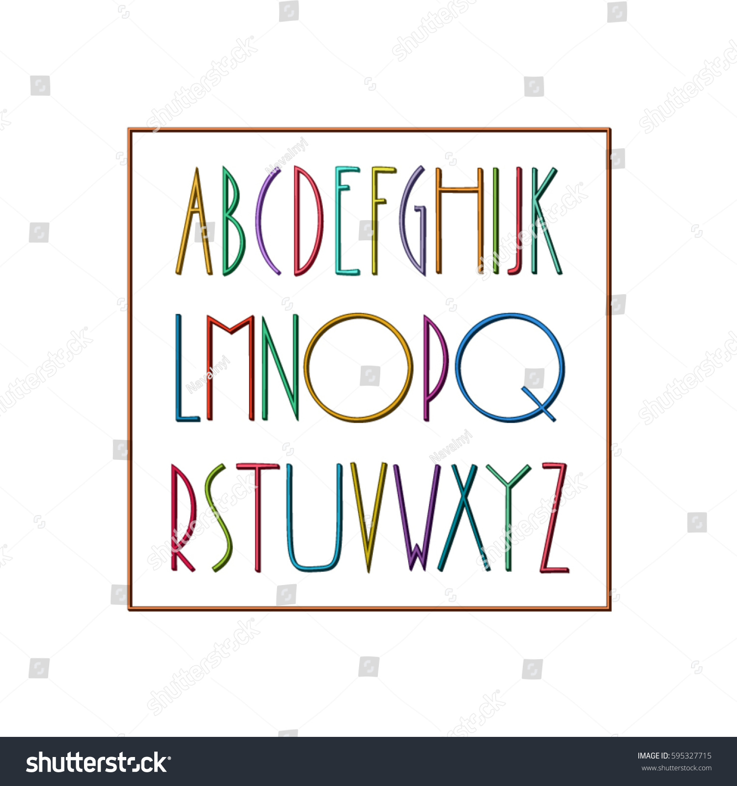 Thin Lines Alphabet Uppercase Characters Vector Stock Vector (Royalty ...