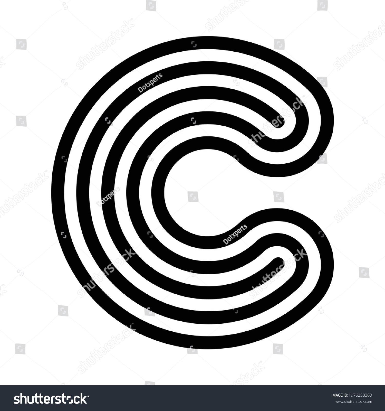 Thin Lines Elegant Letter C Logo Stock Vector (Royalty Free) 1976258360 ...