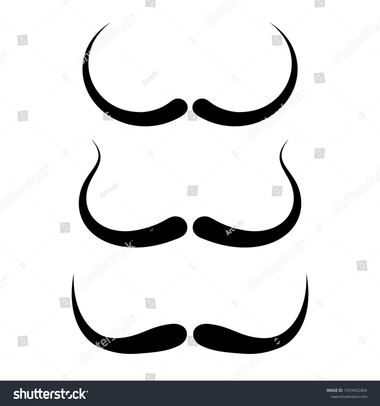 Thin Moustaches Vector Icons Isolated On Stock Vector (Royalty Free ...