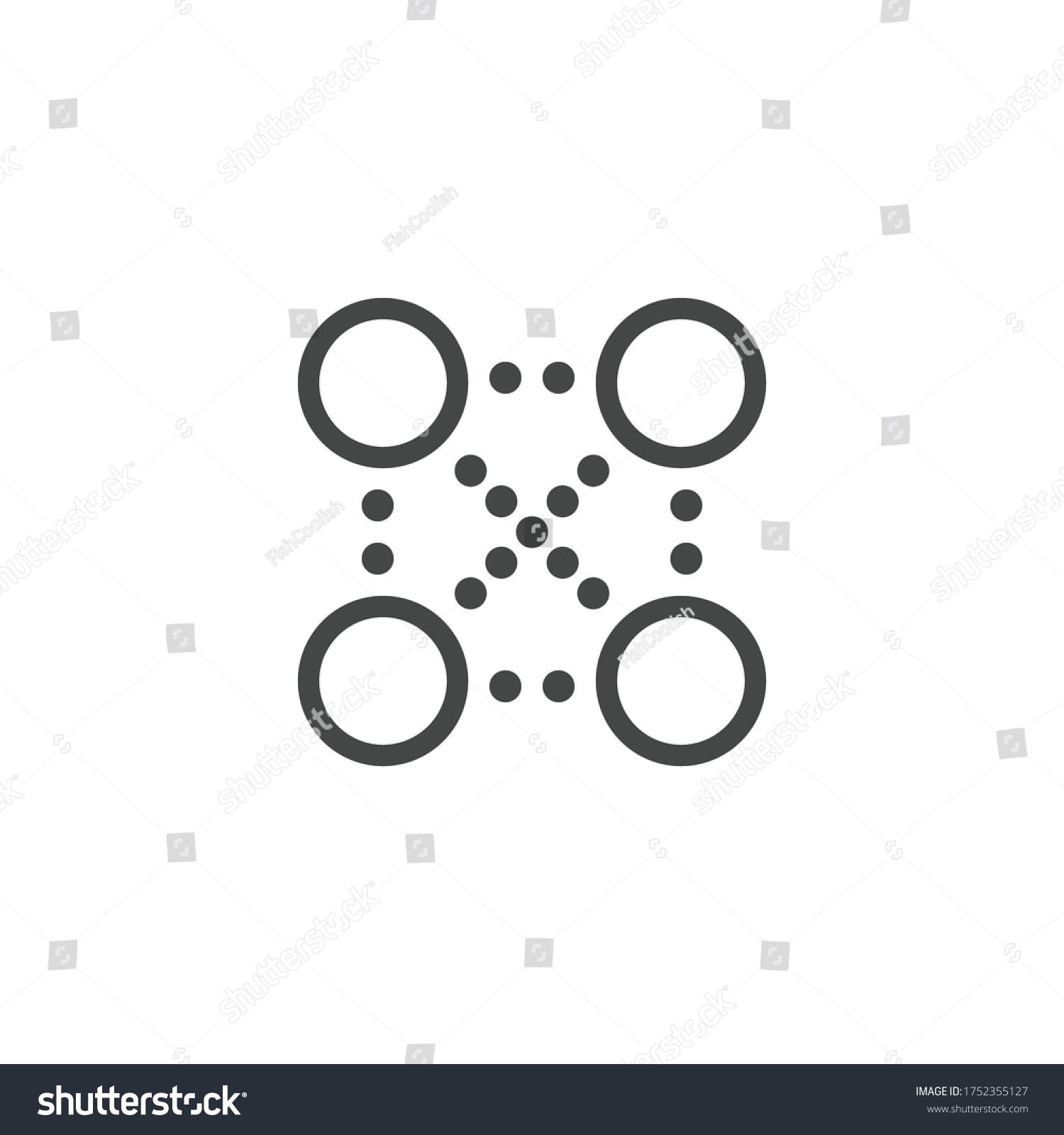 Thin Outline Node Network Icon Such Stock Vector (Royalty Free) 1752355127