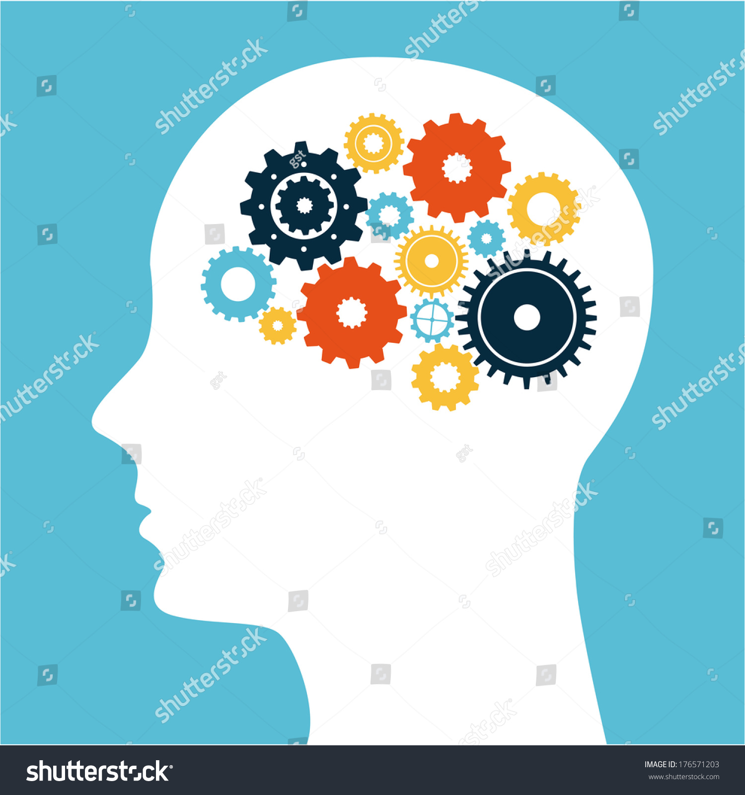 Think Design Over Blue Background Vector Stock Vector (Royalty Free ...
