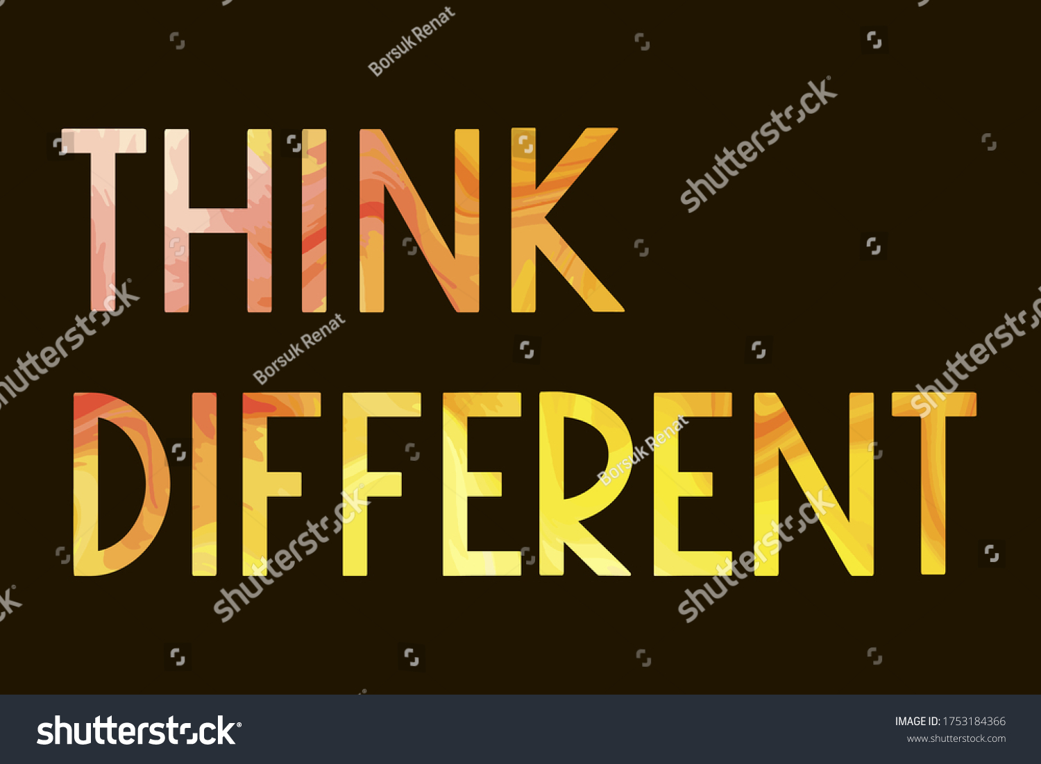 Think Different Colorful Isolated Vector Saying Stock Vector (Royalty ...