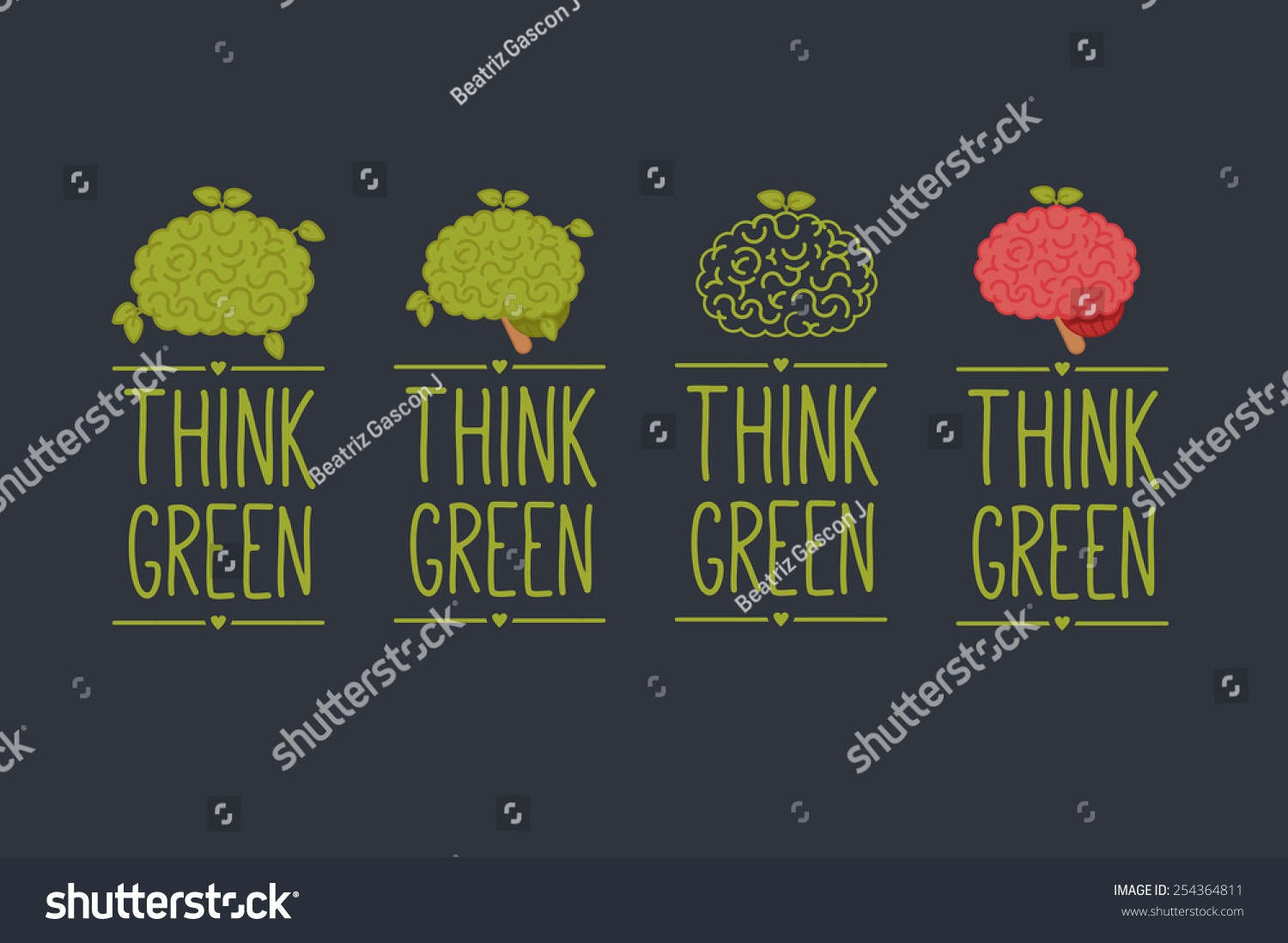 Think Green Labels Stock Vector (Royalty Free) 254364811