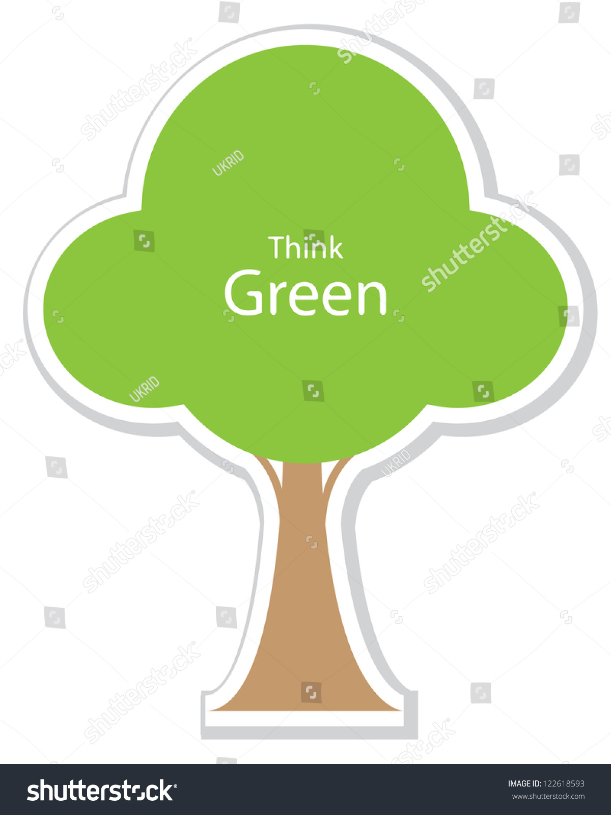 Think Green Tree Vector Stock Vector (Royalty Free) 122618593 ...