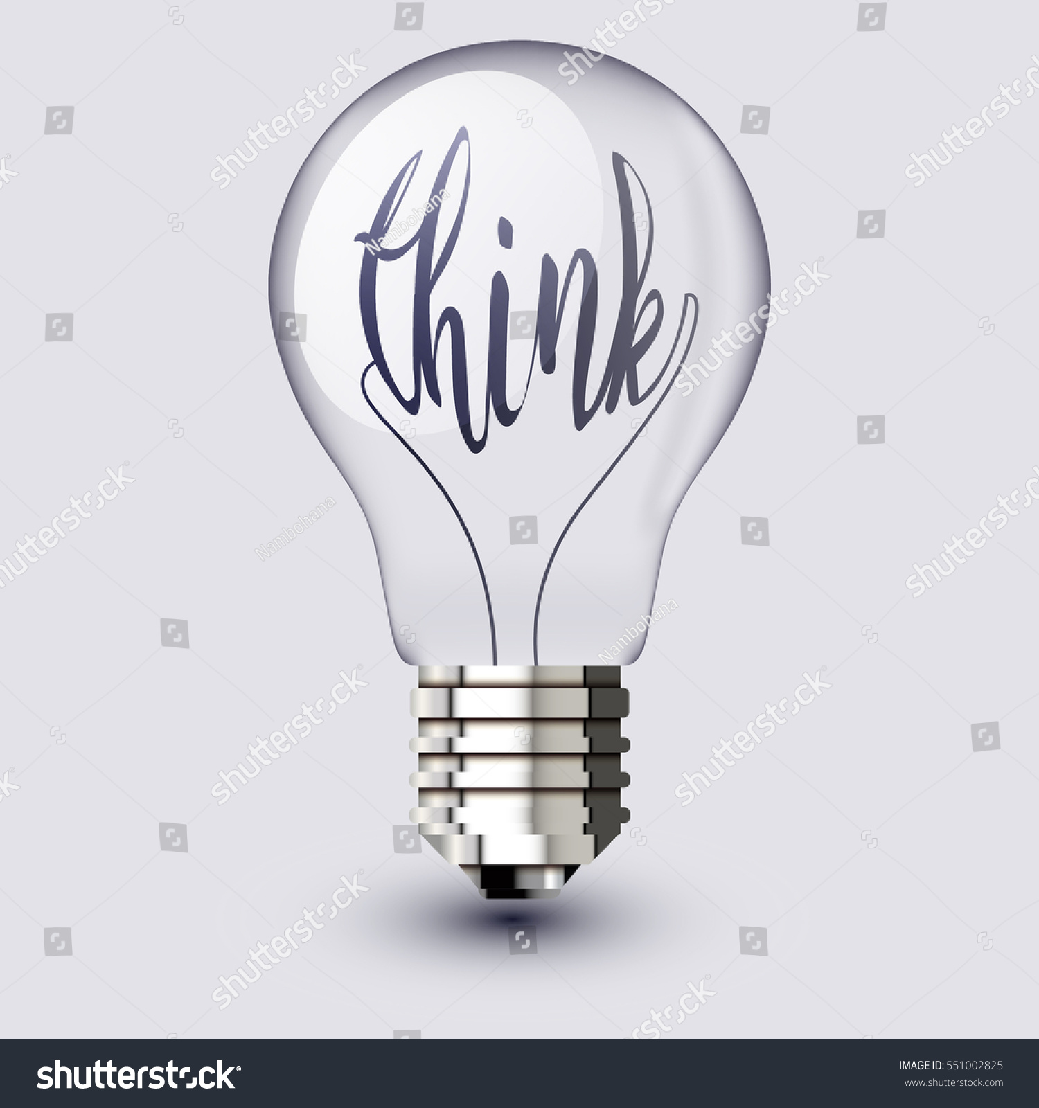 Think Lightbulb Concept Design Stock Vector (Royalty Free) 551002825 ...