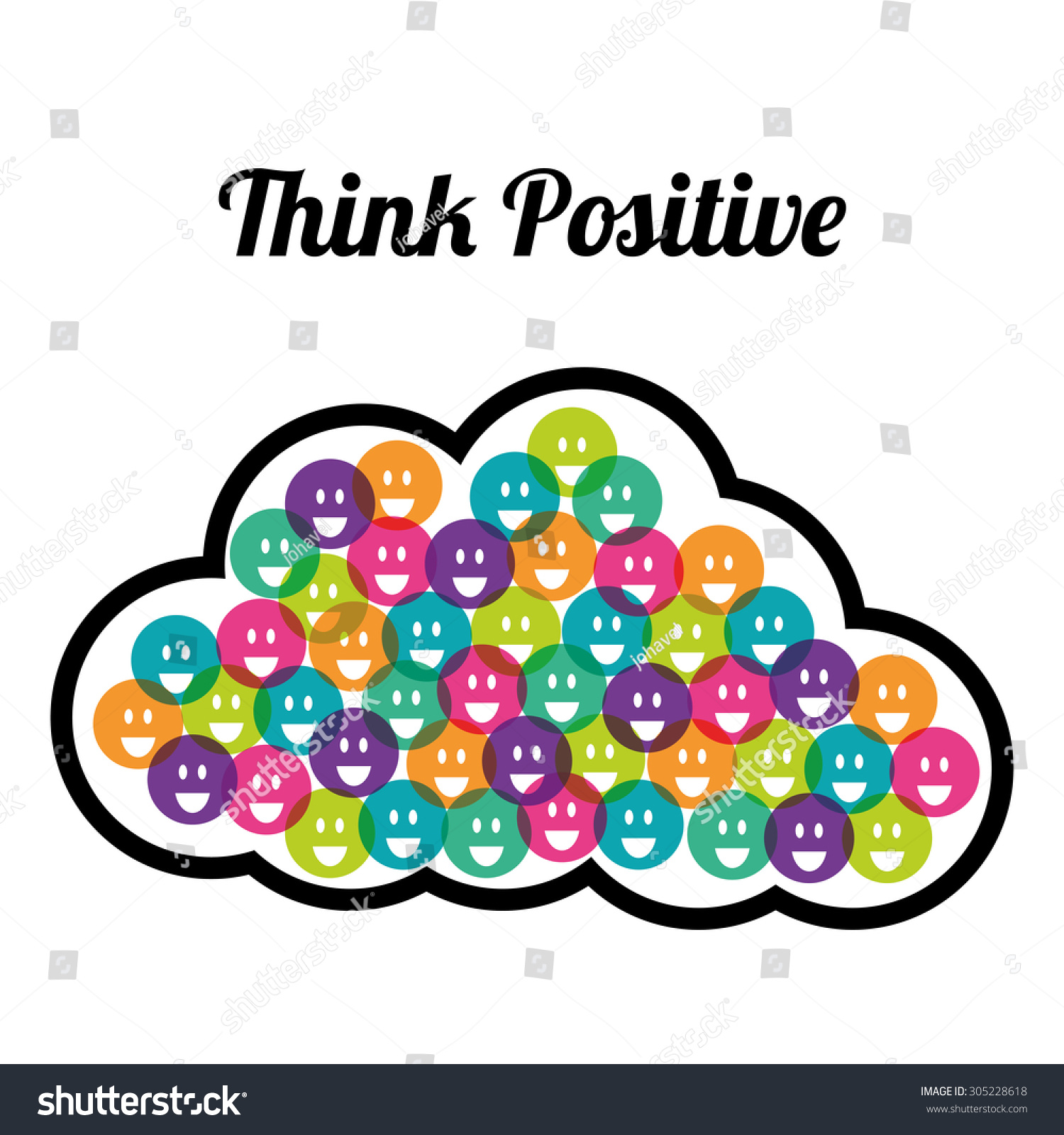 Think Positive Design Vector Illustration Eps Stock Vector (Royalty ...