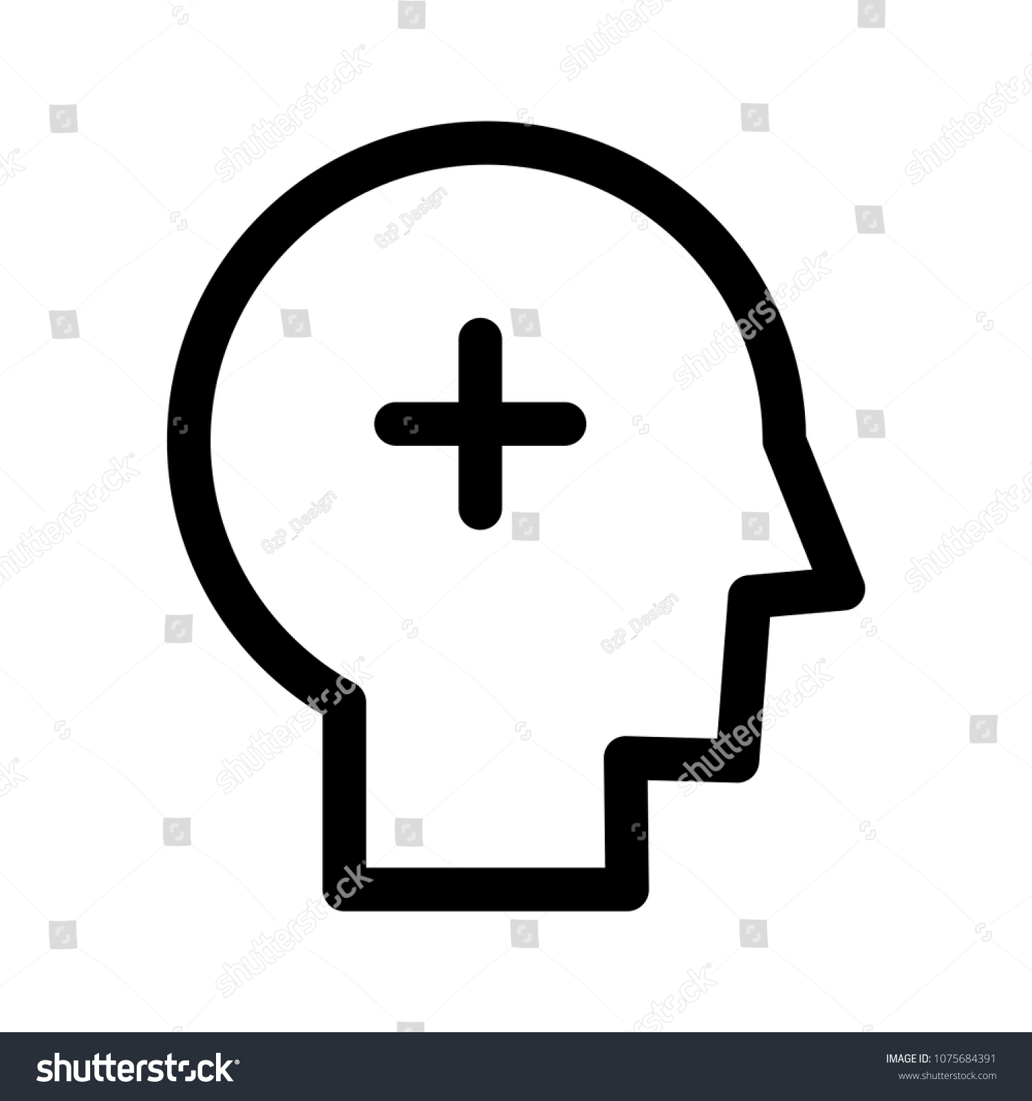 Think Positive Icon Stock Vector (Royalty Free) 1075684391