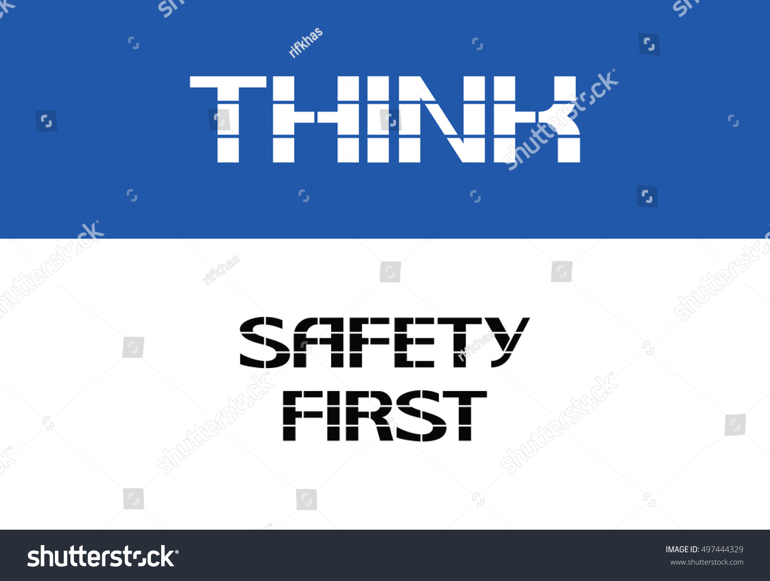 Think Safety First Stencil Text Poster Stock Vector (Royalty Free ...