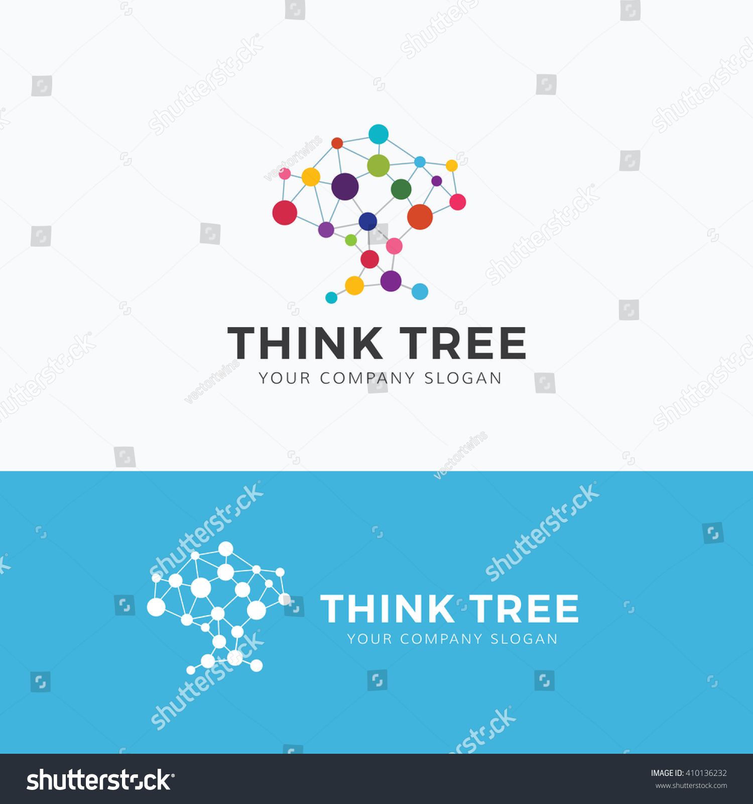 Think Tree Logo Templatetree Logobrain Logocreative Stock Vector ...