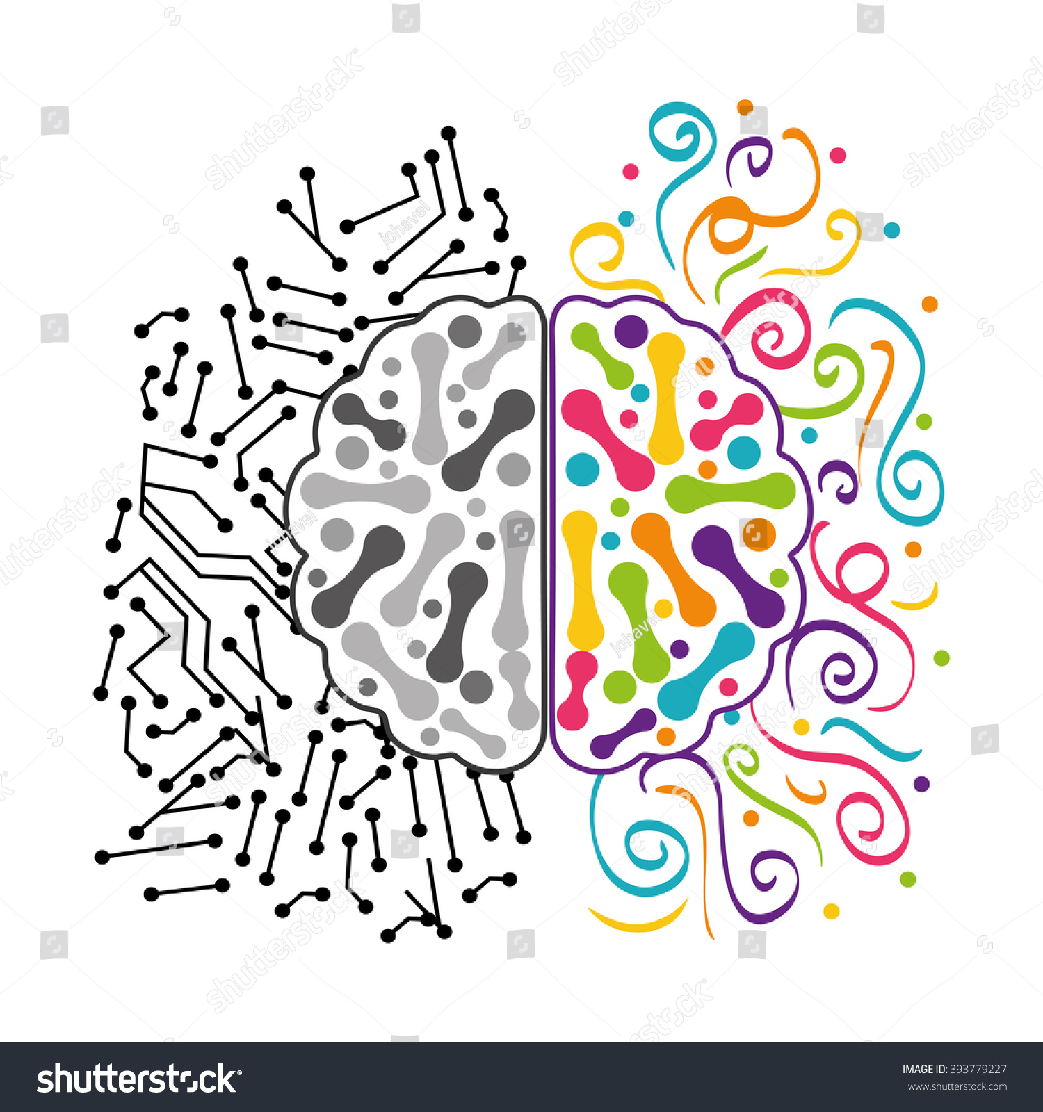 Thinking Brain Design Stock Vector (Royalty Free) 393779227