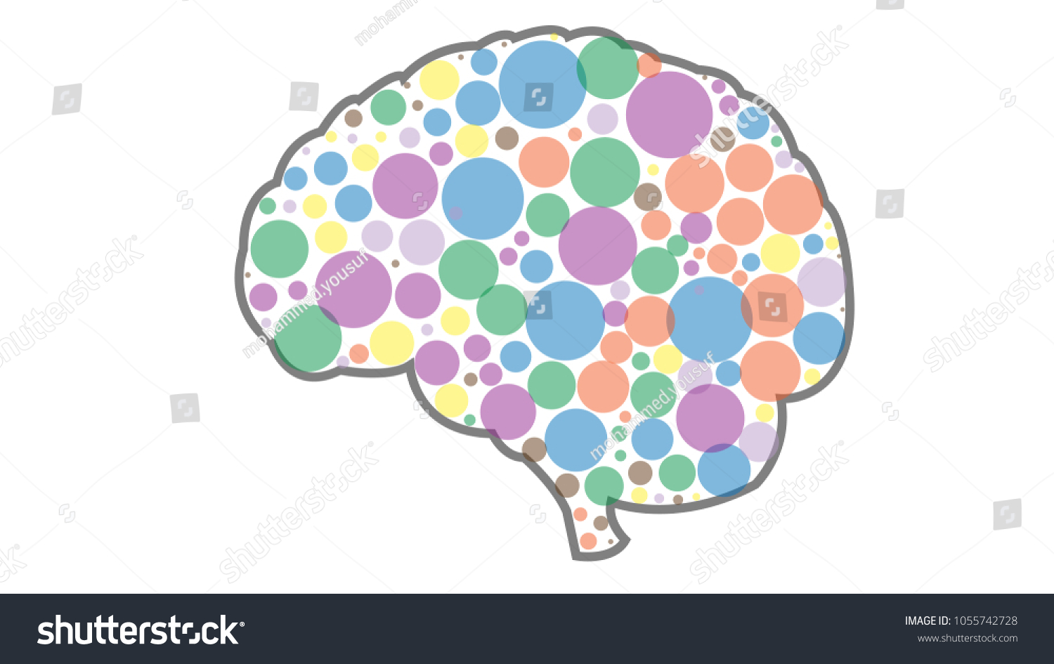 Thinking Brain Concept Dots Representing Ideas: vector de stock (libre ...
