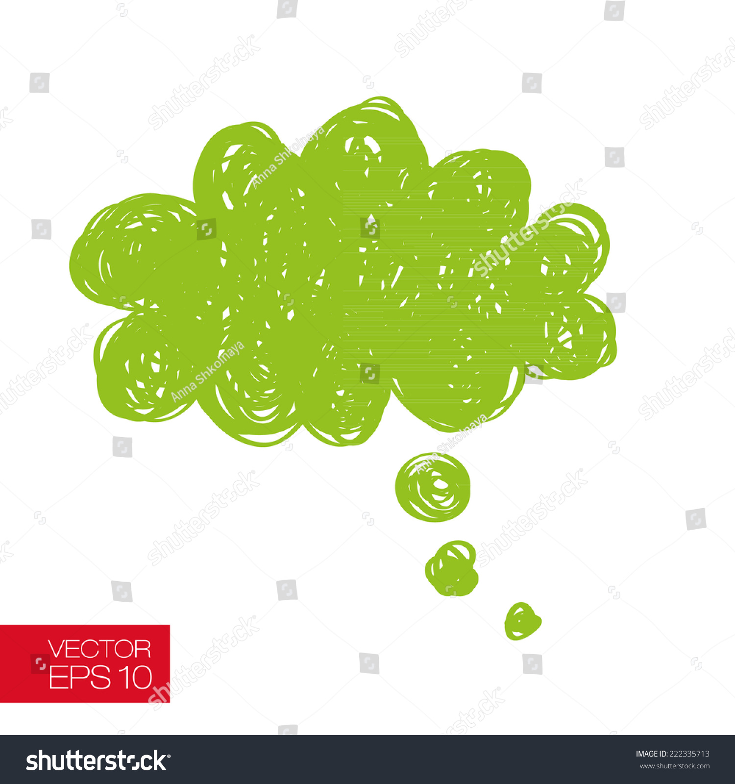 Thinking Bubble Cloud Falling Drops Children Stock Vector (Royalty Free ...